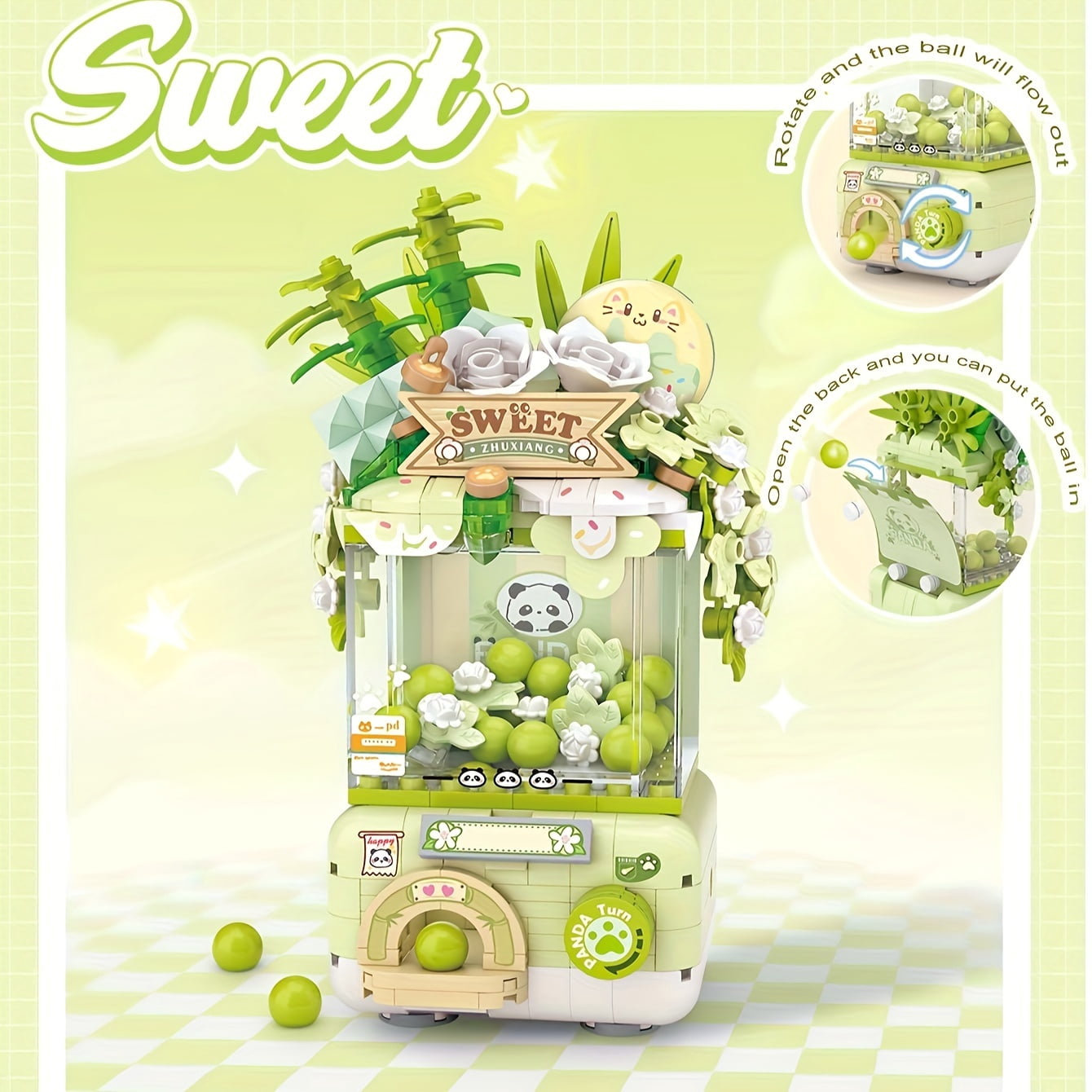 LOZ Mini Gashapon Machine Model Kit - Pineapple, Chocolate, Strawberry ...