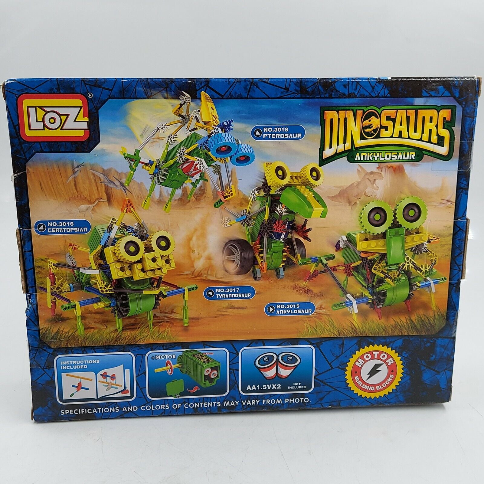 LOZ Motor Building Block Jungle Action Robotic Dinosaurs Ankylosaur ...