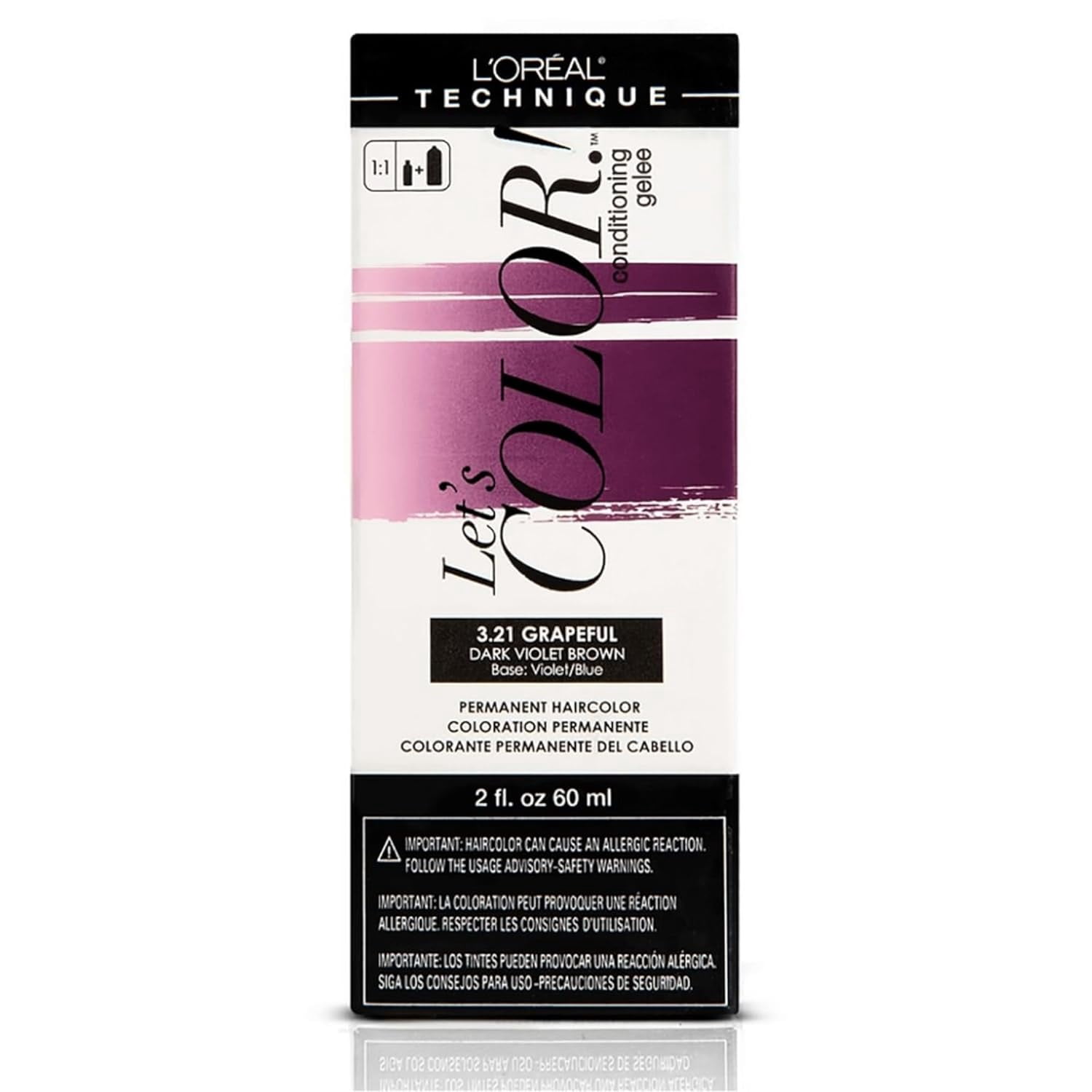 LOreal Lets Color 3.21 Grapeful Dark Violet Brown Permanent Haircolor 2 ...