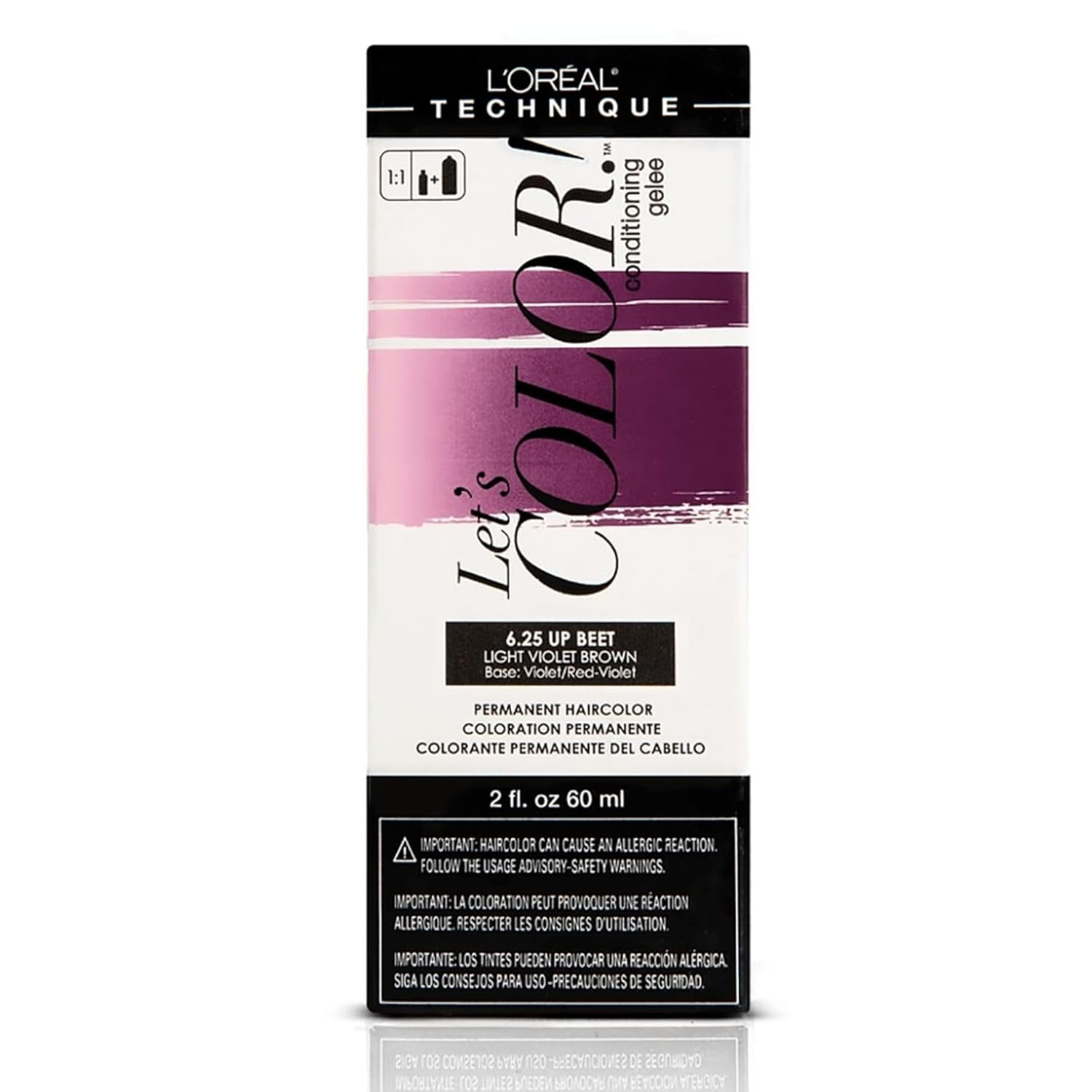 LOreal Lets Color 6.25 Up Beet Light Violet Brown Permanent Haircolor 2 ...