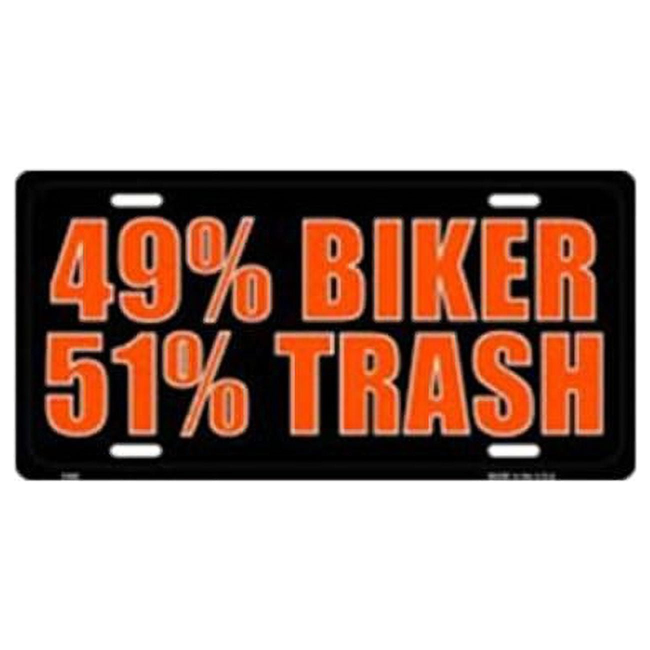 LP-1242 49% Biker 51% Trash License Plate- X400 - Walmart.com