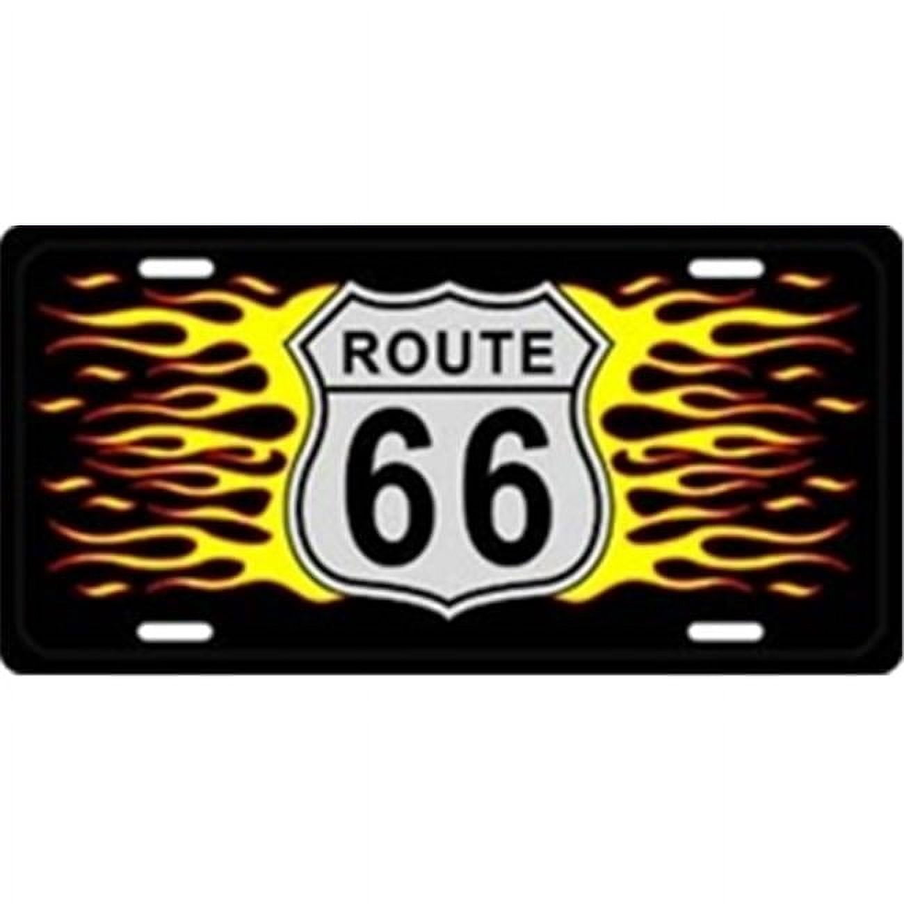 LP-1254 Route 66 Flames License Plate Tags- X424 - Walmart.com
