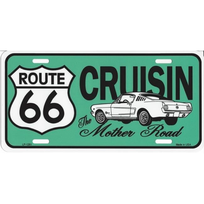 LP-1261 Route 66 Retro Cruisin License Plate Tags- X431 - Walmart.com
