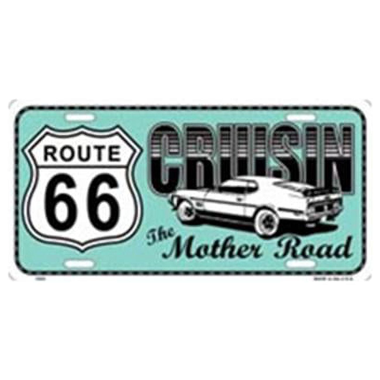LP-1261 Route 66 Retro Cruisin License Plate Tags- X431 - Walmart.com