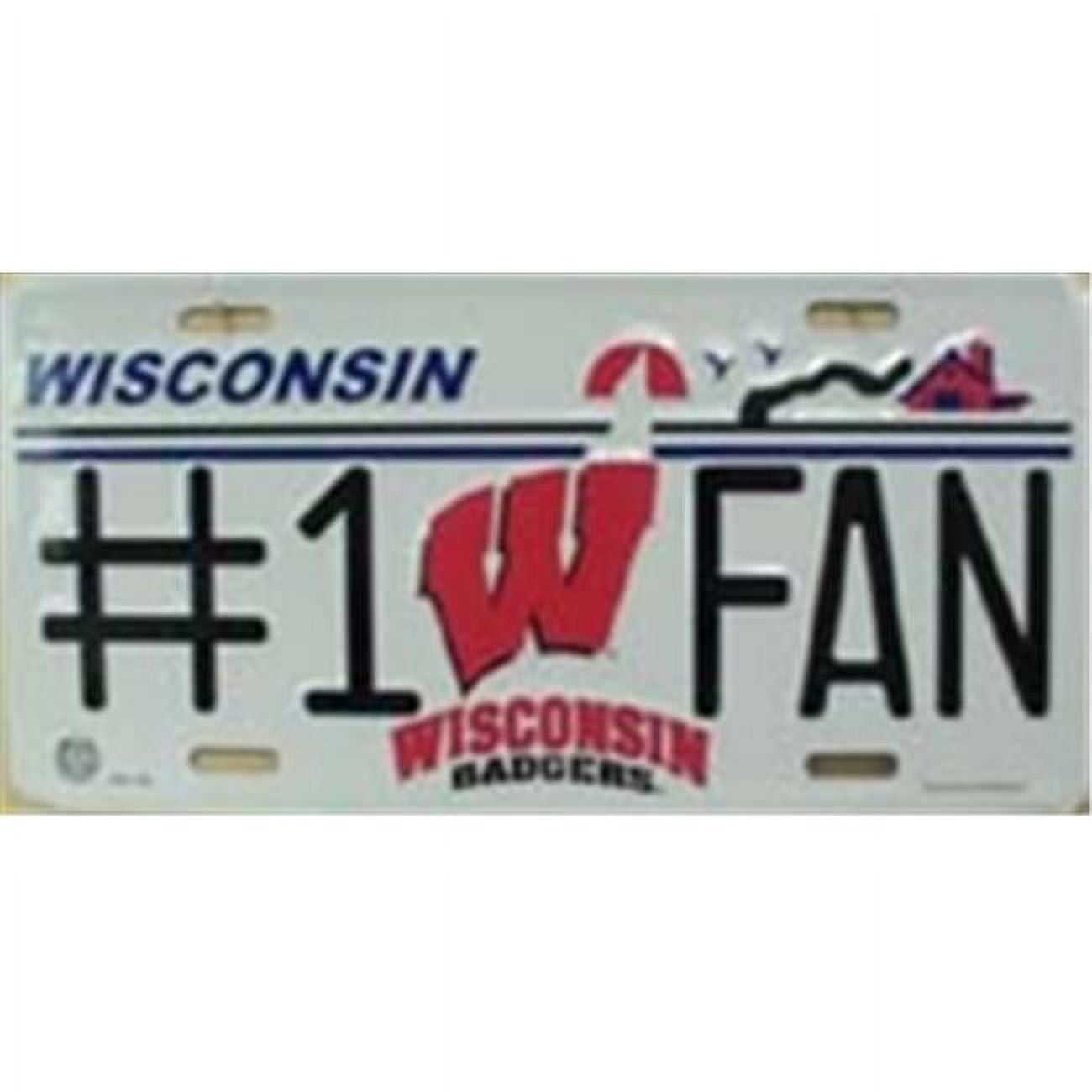 LP-1267 Wisconsin Badgers 1 Fan License Plate- 450110M - Walmart.com