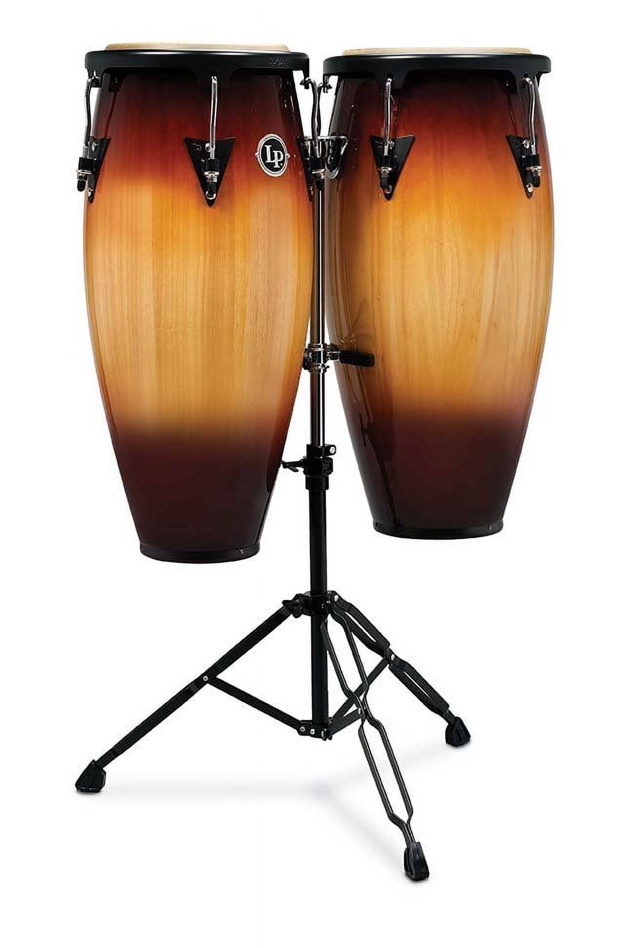 LP Aspire Wood 10" & 11" Conga Set with Double Stand, Vintage Sunburst ...