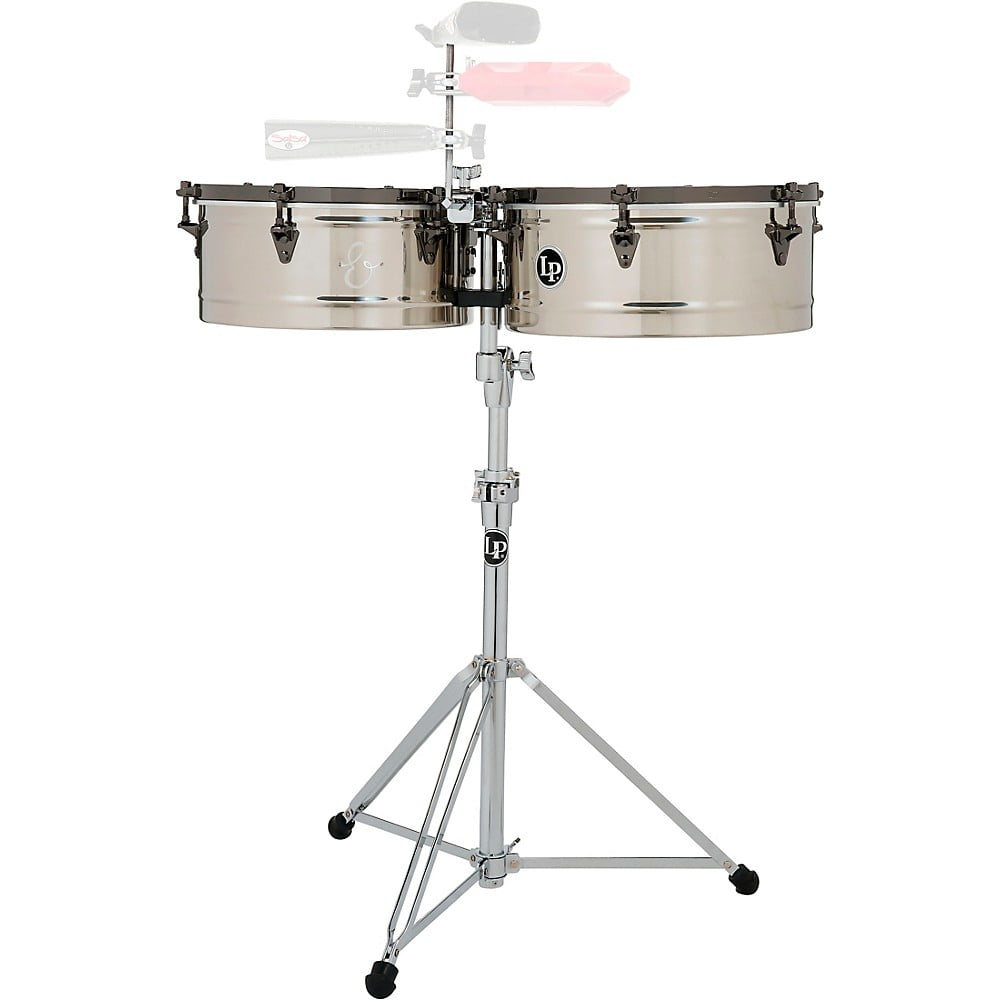 LP E-Class Timbale Set with Stand and Black Nickel Hardware 14 in./15 ...