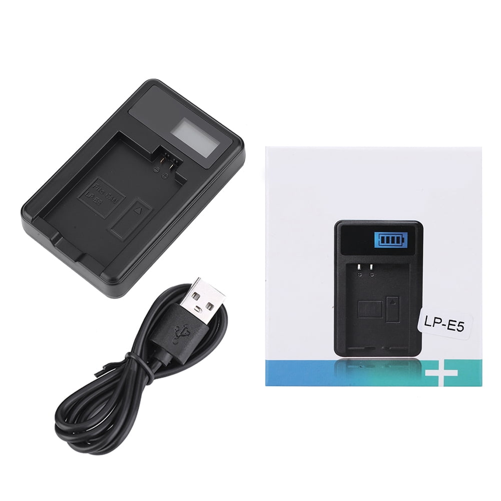 LP-E5 Camera Battery Charger with LCD Charging Display Single Charge ...