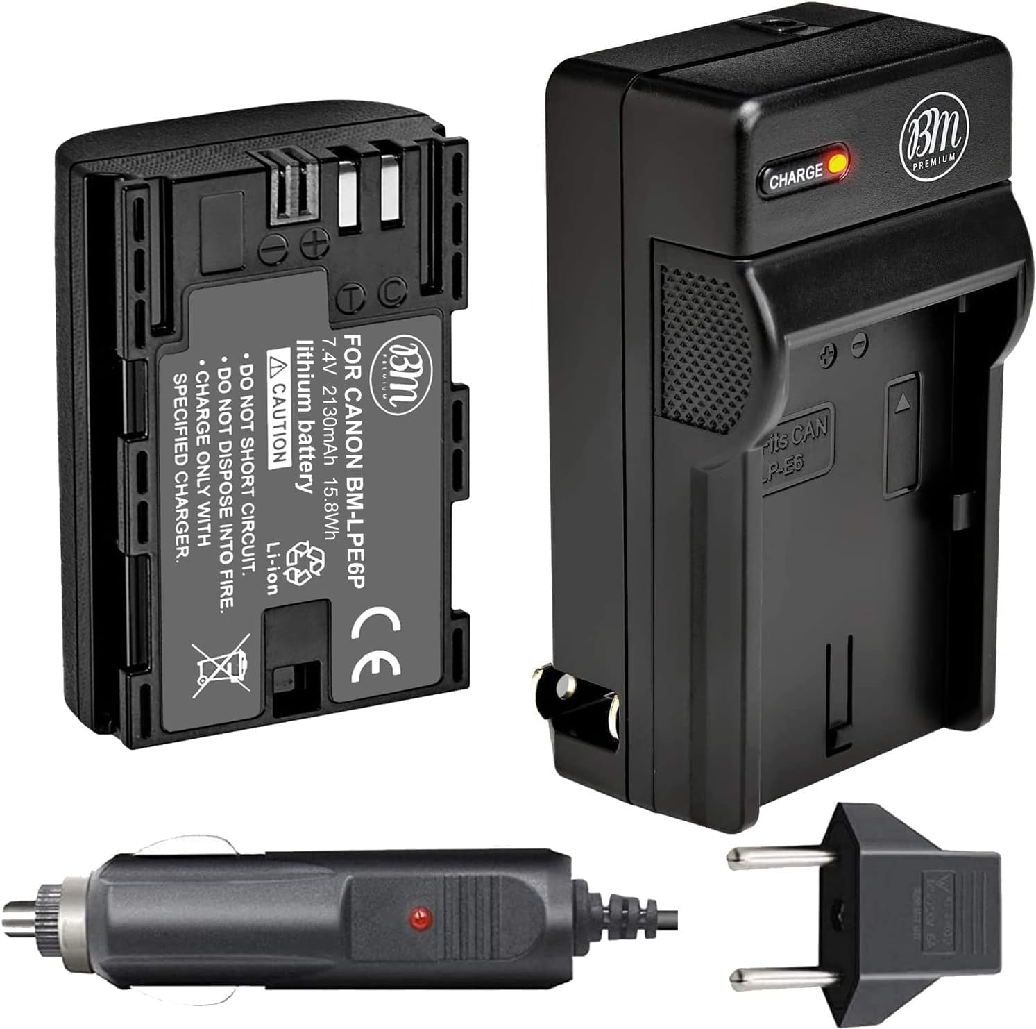 LP-E6P High Capacity y and charger for Canon EOS R, EOS R5 II, EOS R5 ...