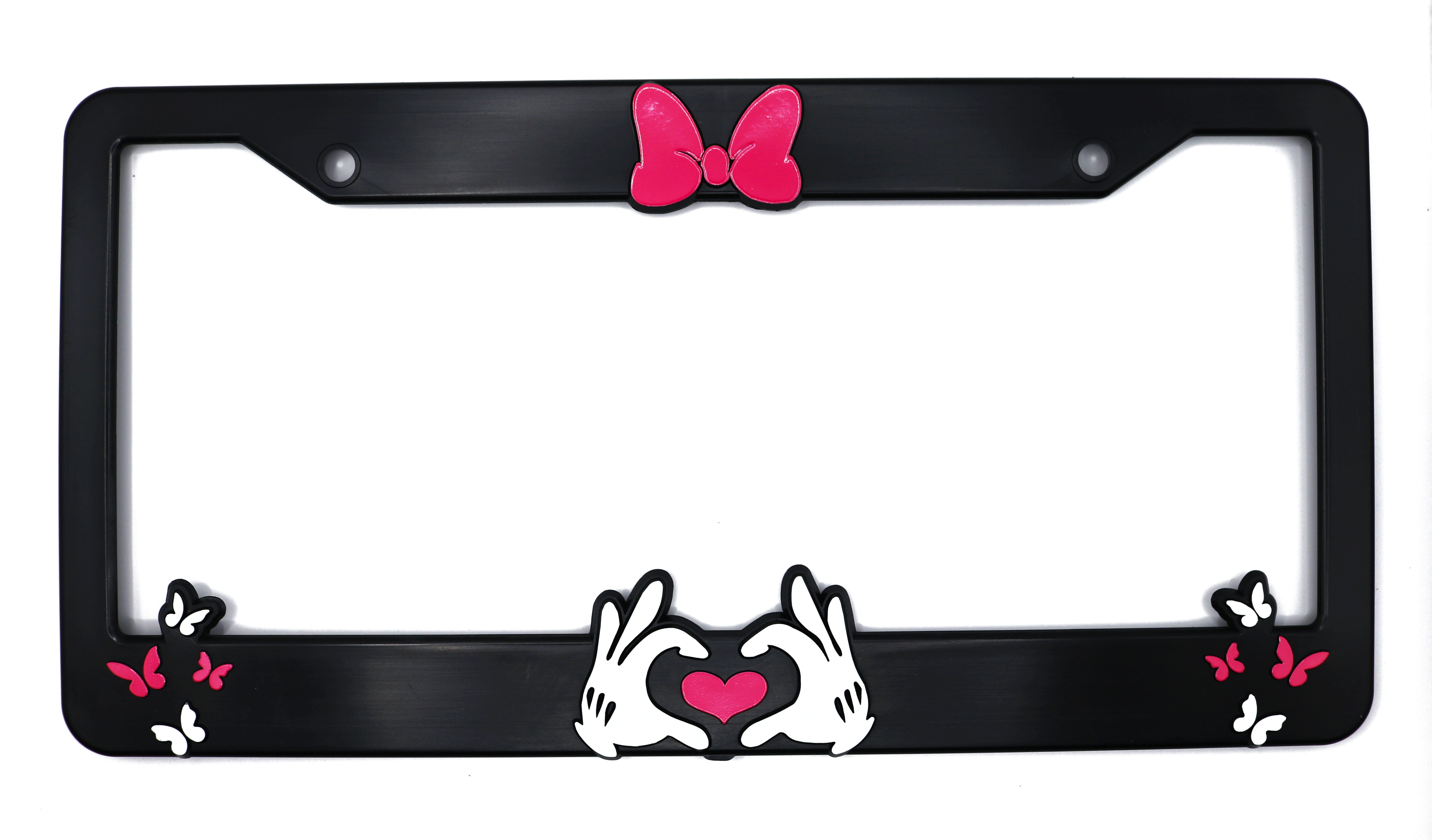 LP Frameworks 3D Raised Minnie Bow License Plate Frame, Universal Fit ...