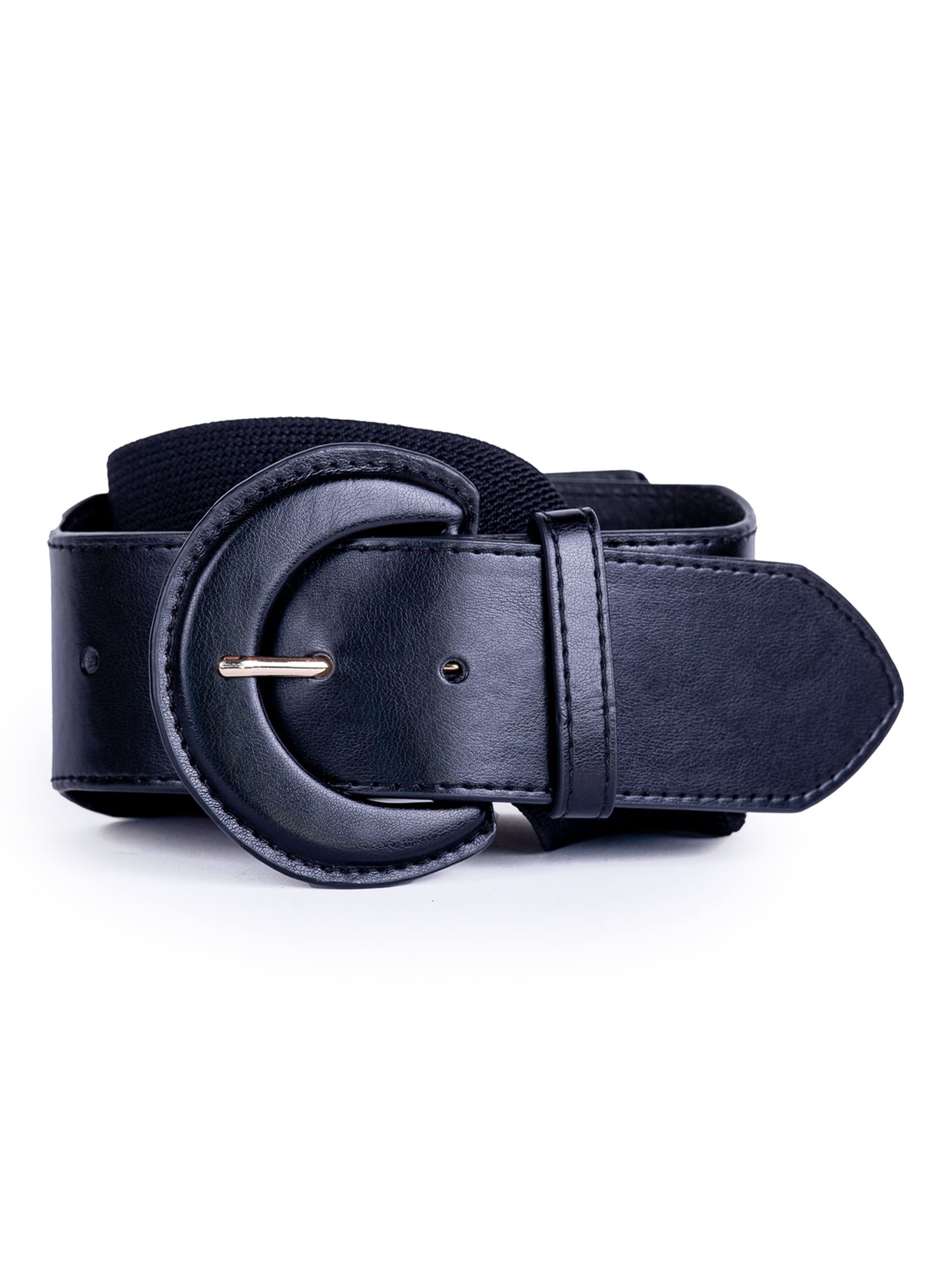 LP | LP by Linea Pelle Women's Black Wide Covered Buckle Belt with ...