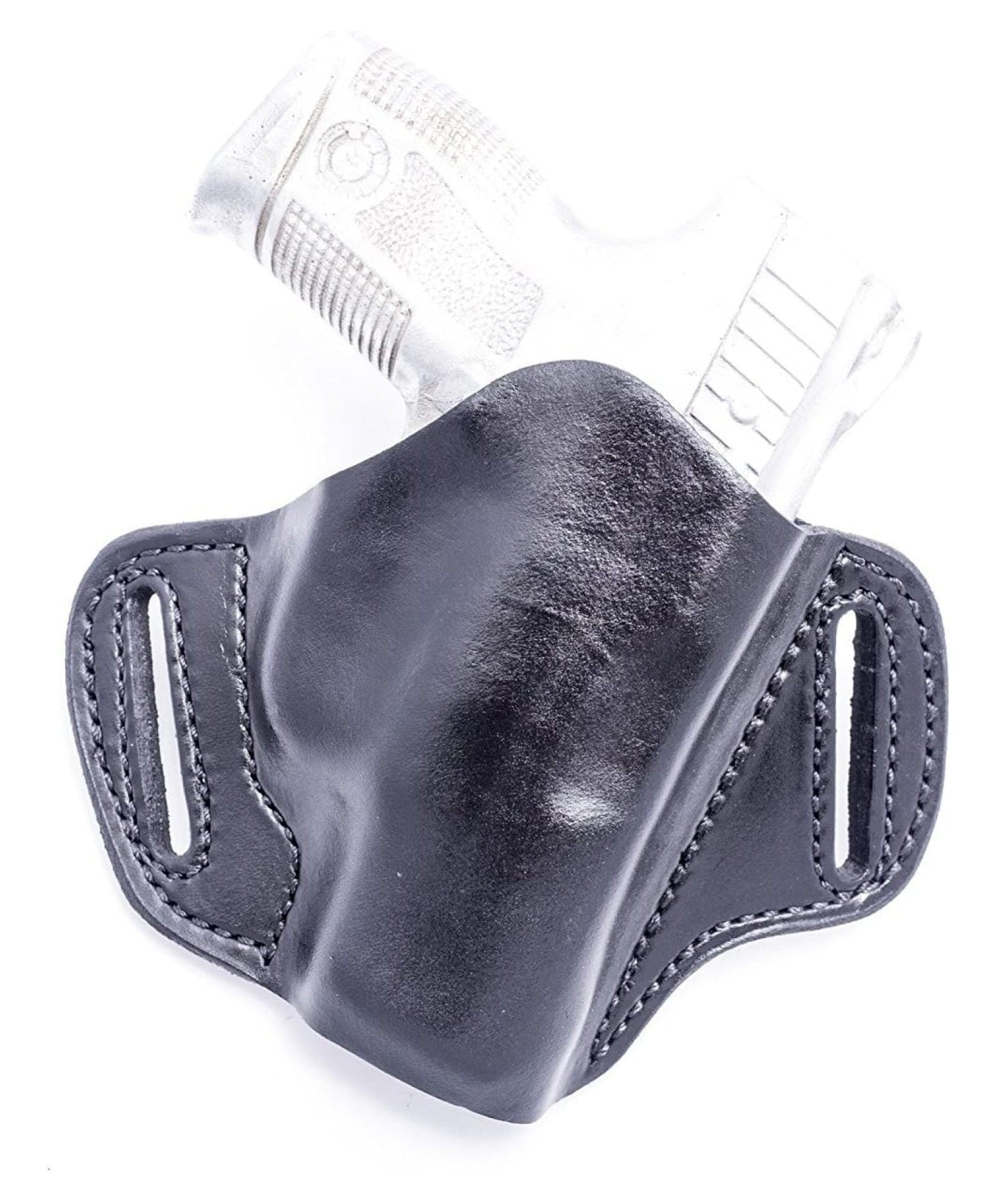 LP2XDSC (Black-Right) Full Grain Heavy Leather OWB Open Carry Pancake ...