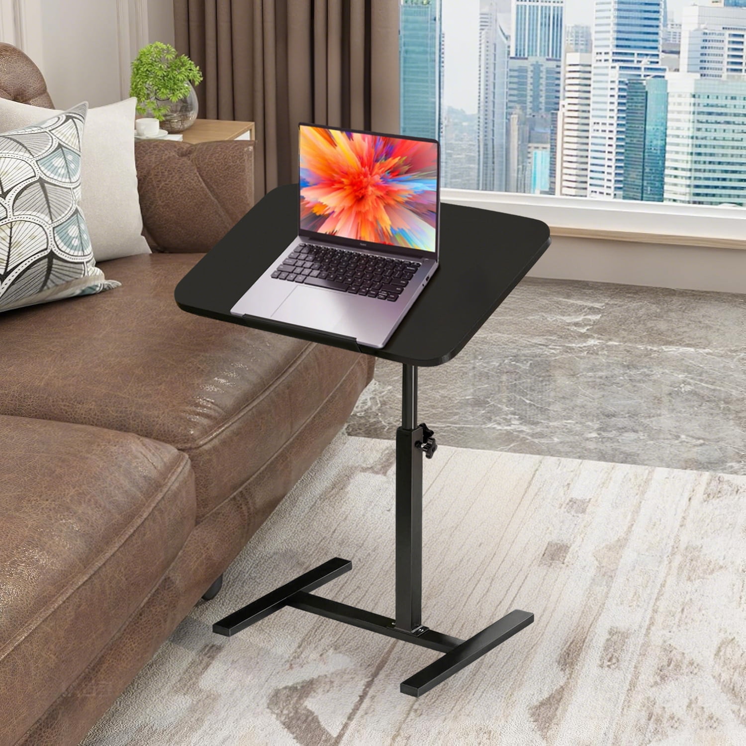 LPAMEOIU Height Adjustable Mobile Laptop Stand,90° Tilting & 360°Swivel ...