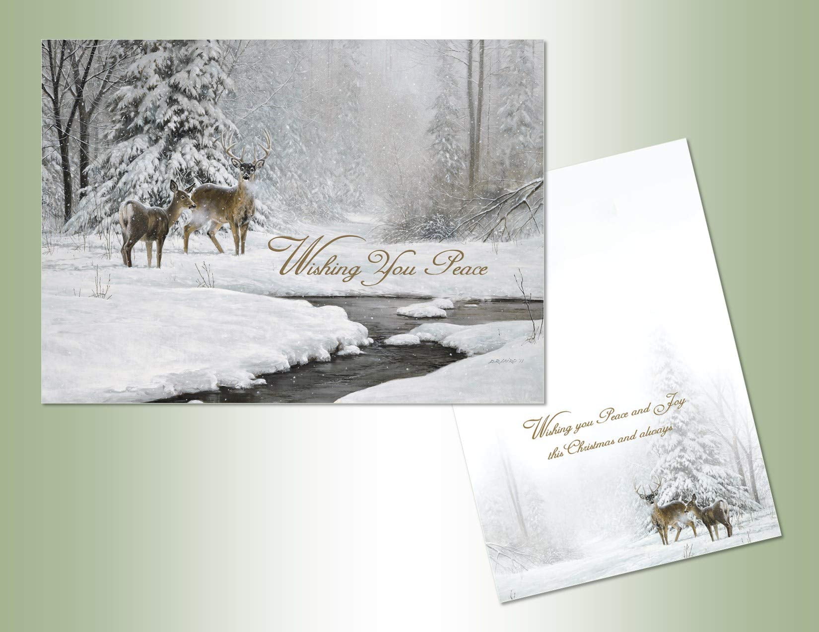 LPG Greetings Dear and Stream in Winter Box of 18 Nature Christmas ...