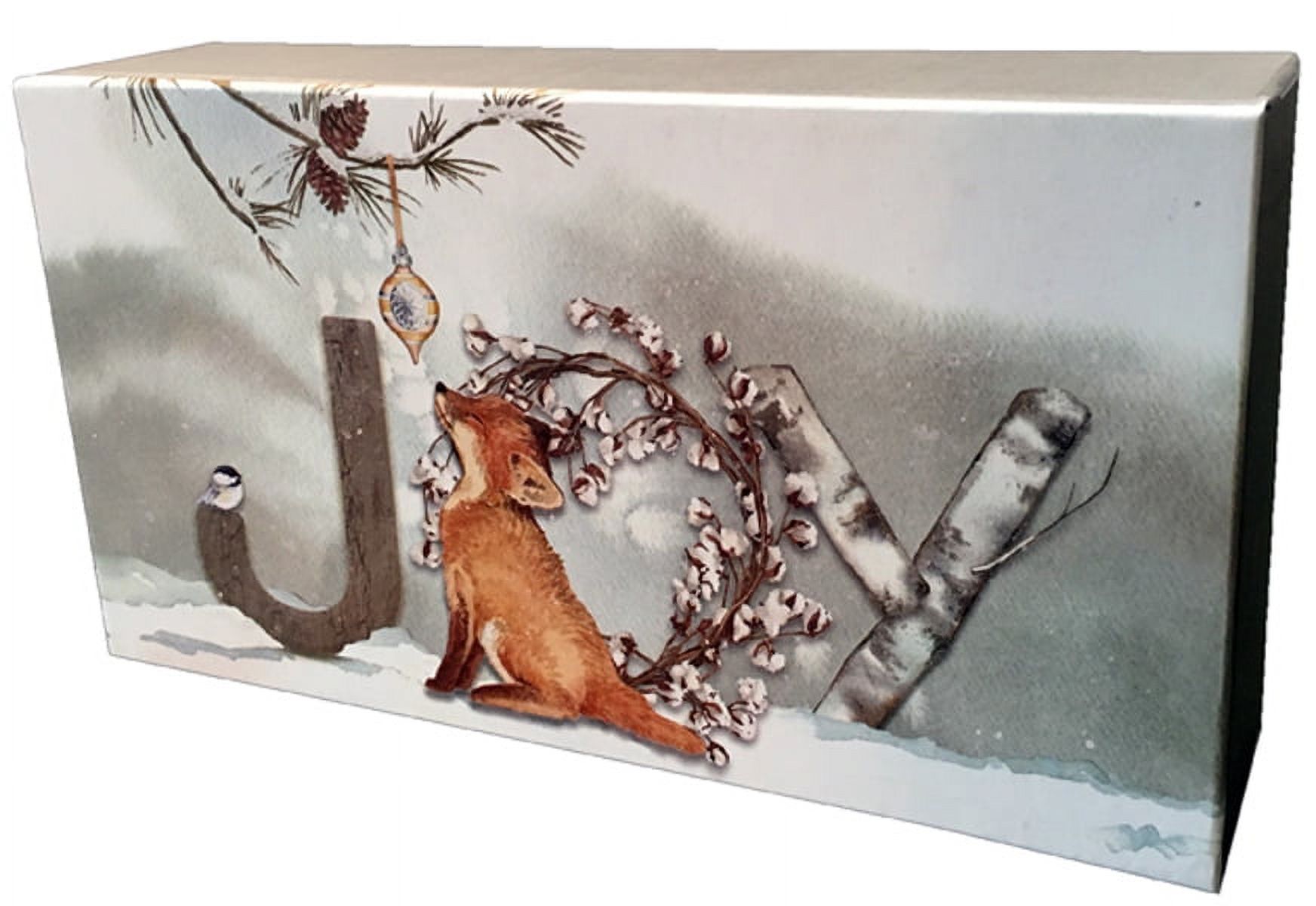LPG Greetings Joy Fox 14 Mini Long Glitter Embellished Christmas Cards ...