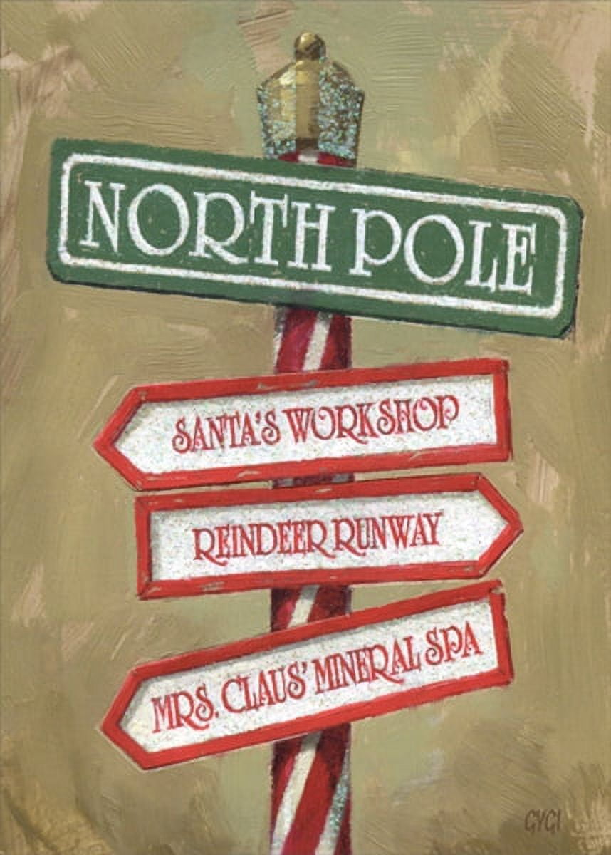 LPG Greetings North Pole Sign : Darren Gygi Pop Out 3-D Christmas Card ...
