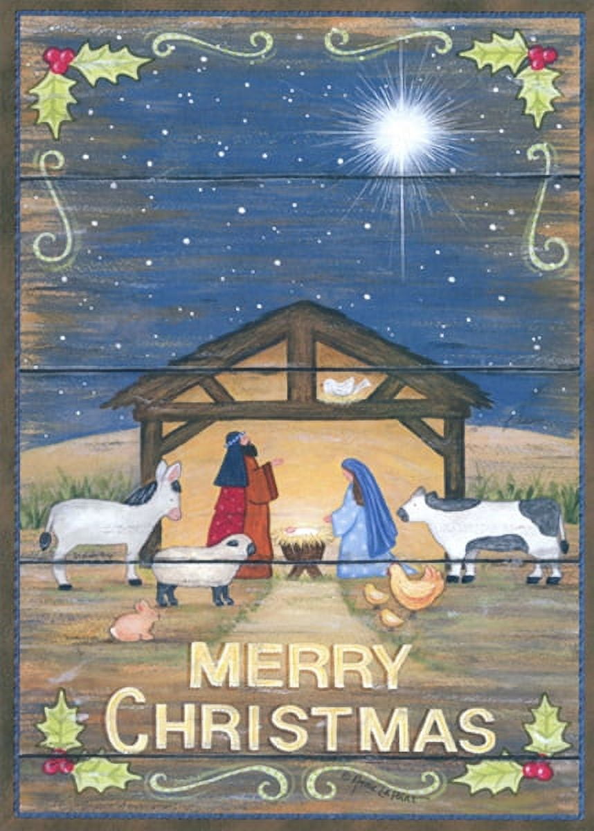LPG Greetings The Nativity with Holly Border : Annie LaPoint Religious Christmas Card (1 card/1 ...