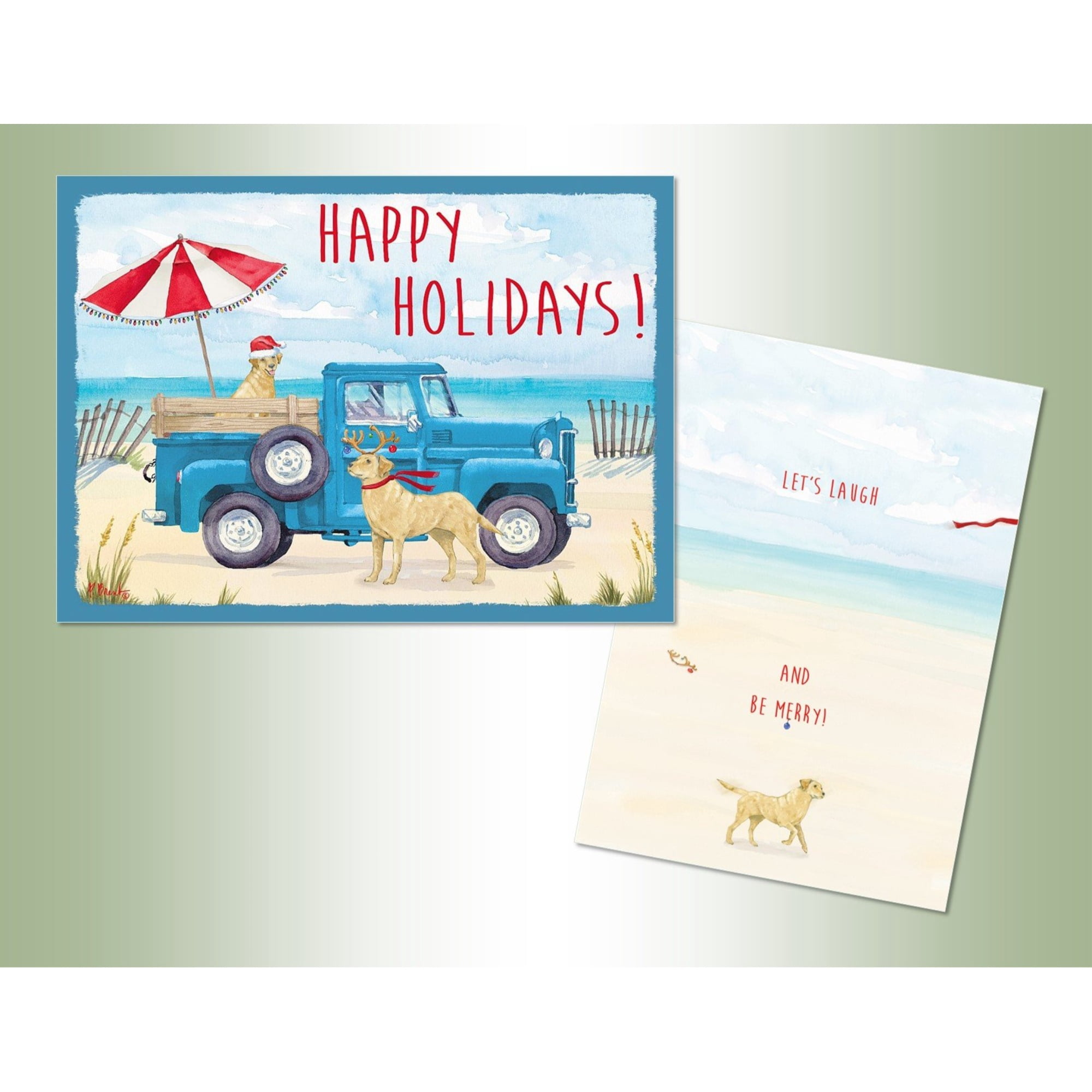 LPG PERFORMING ARTS BOXED CHRISTMAS CARD SET Blue Truck Set of 18 cards ...