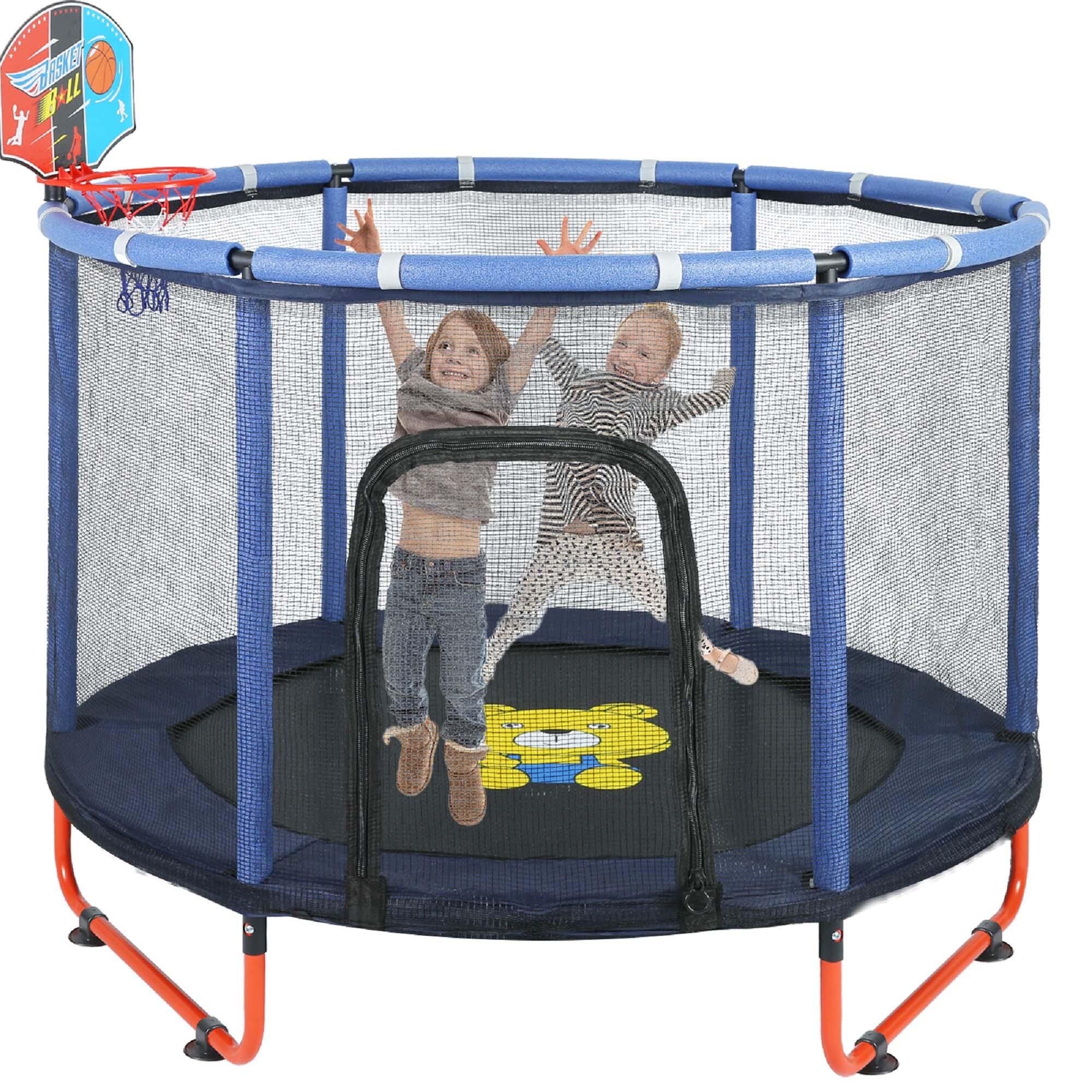 LPIW Trampoline for Kids, 55IN Toddler Trampoline with Safety Enclosure ...