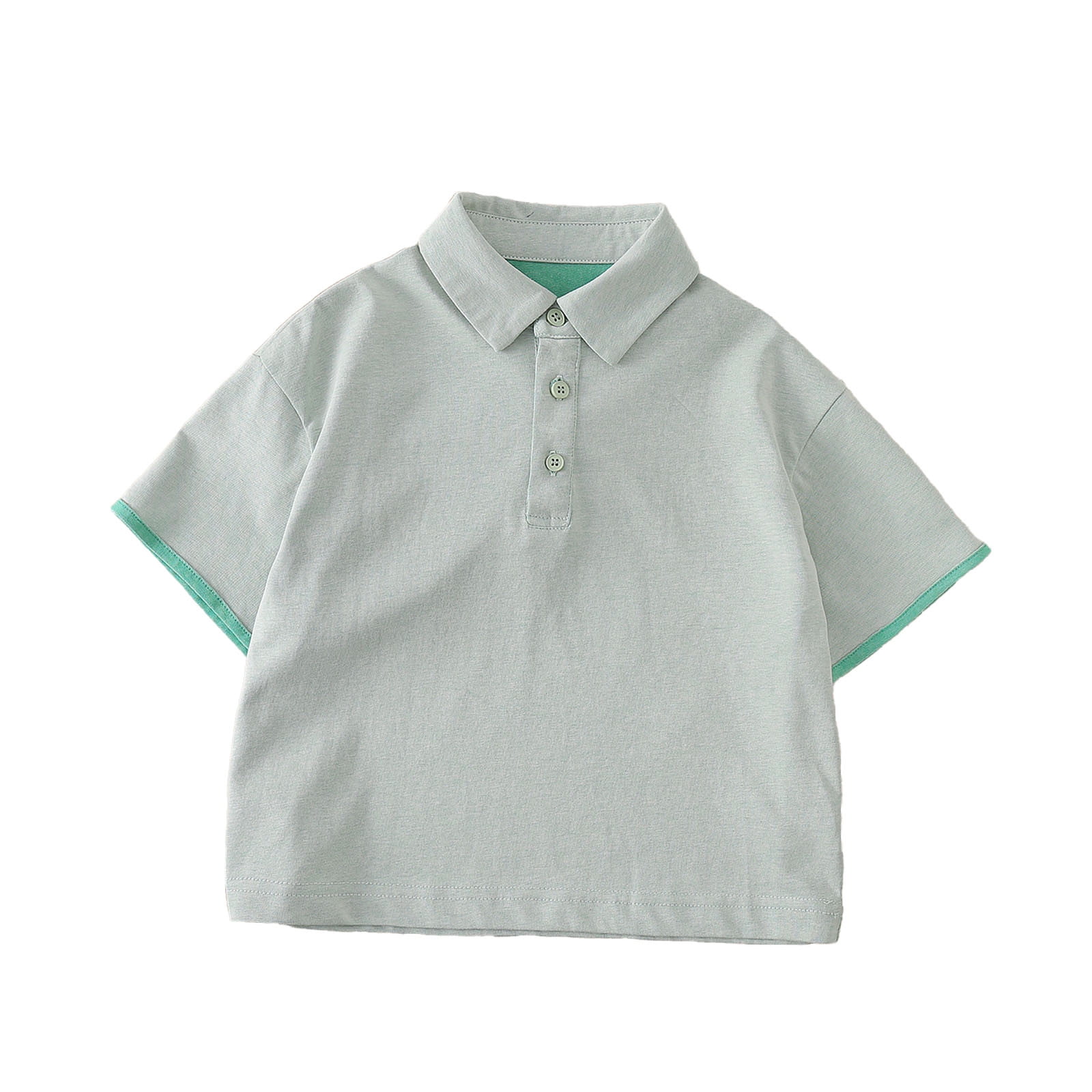 LPKRT Boys Short Sleeve Polo Shirt Collared Solid Color T-Shirts ...