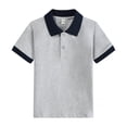 LPKRT Kids Short Sleeve Polo Shirt Lapel Solid Color Golf Tee Shirts ...