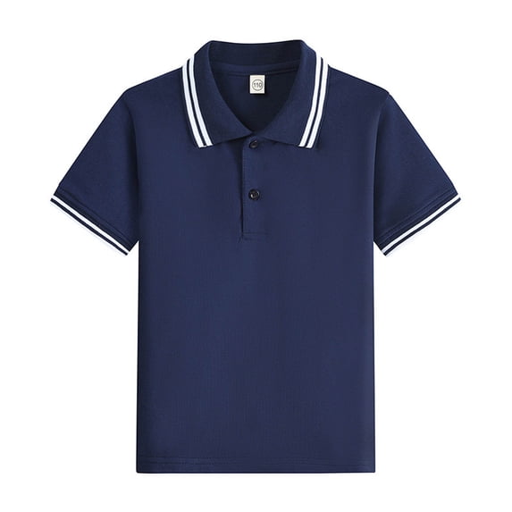 LPKRT Kids Short Sleeve Polo Shirt Lapel Solid Color Golf Tee Shirts ...