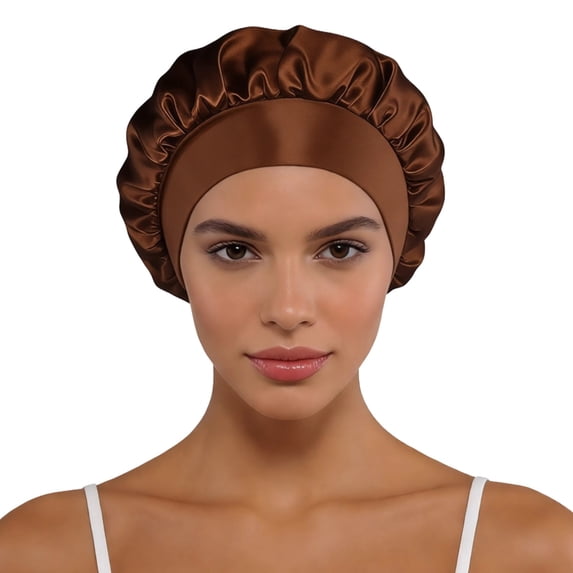 LPKRT Women Silk Sleep Bonnet Elastic Breathable Night Sleeping Cap ...