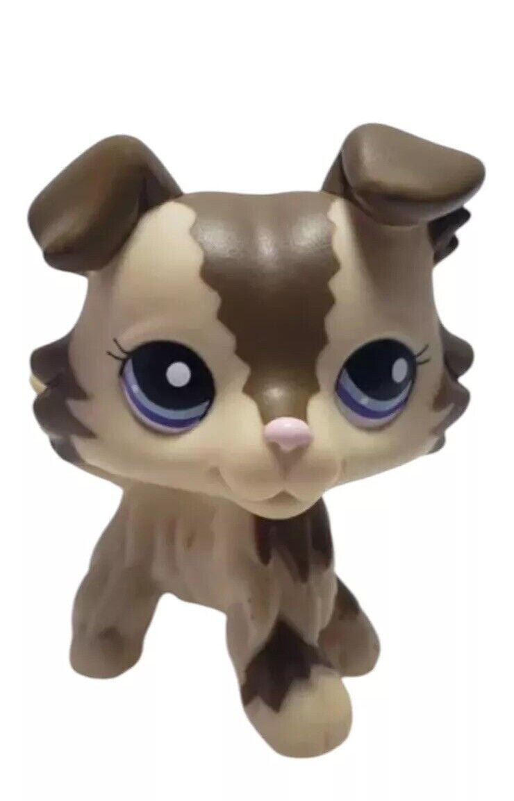 LPS Pet Shop #2210 Collie Dog Cream Tan Brown With Blue Eyes Rare Puppy New - Walmart.com