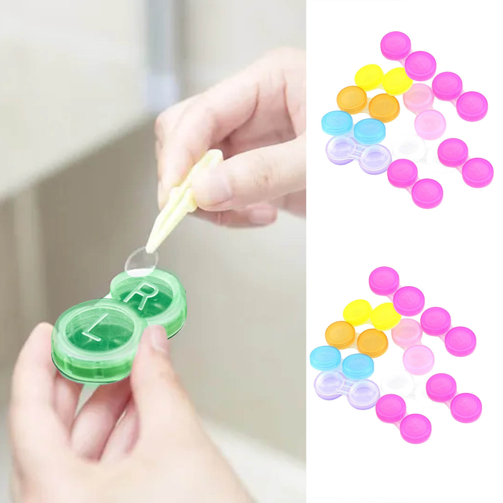 LPSSTORE 20Pack Colorful Mini Travel Contact Box Bulk Box Holder ...