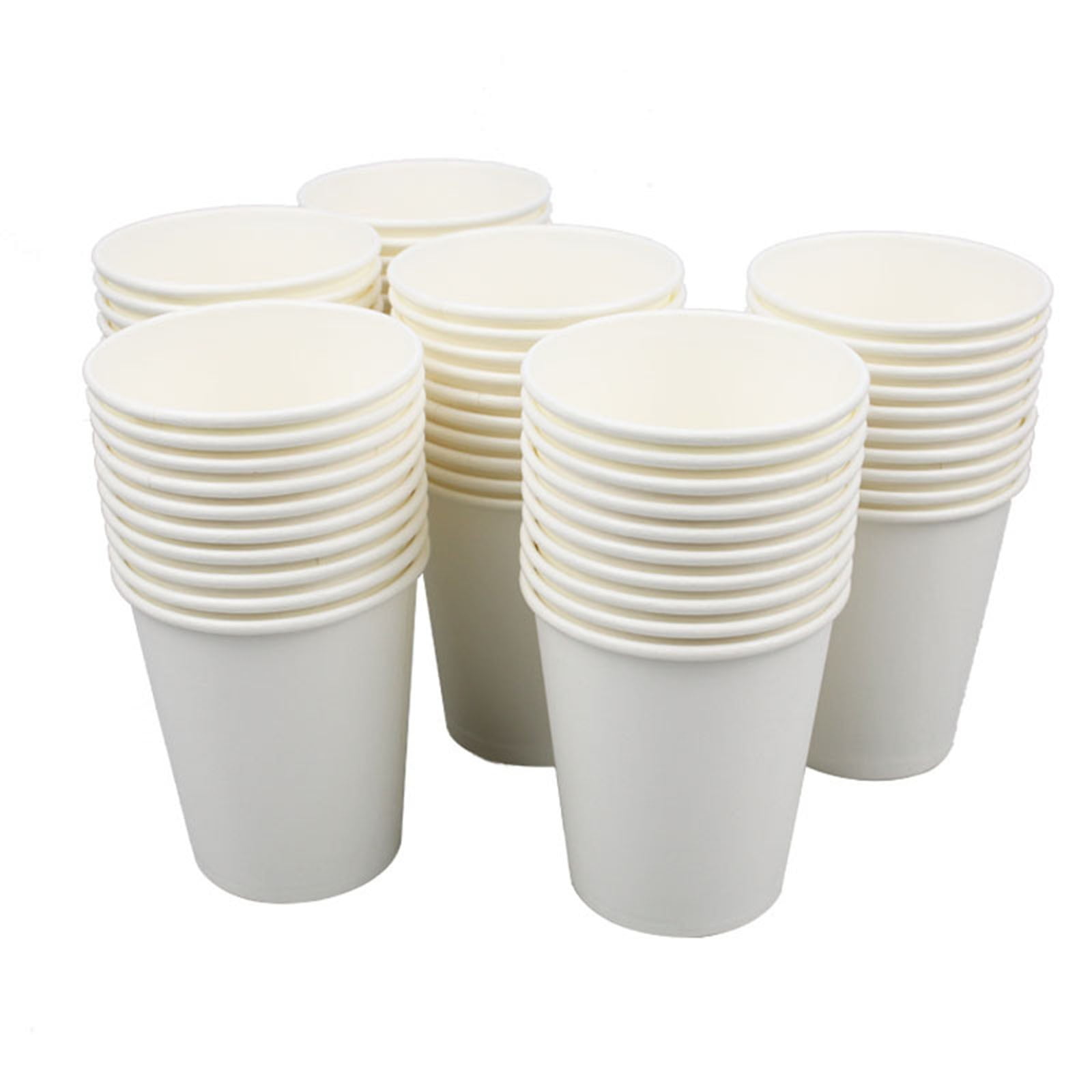 LPSSTORE 50Pack White Disposable Paper Cup Handmade Pure White Paper ...
