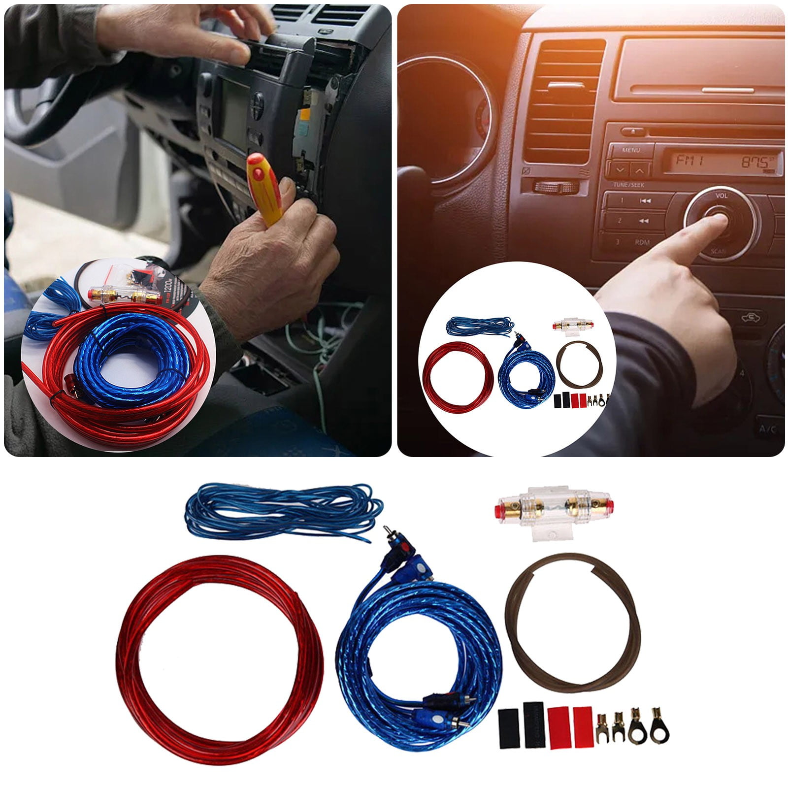 LPSSTORE Car Power Amplifier Subwoofer Set Wire Audio Modification ...