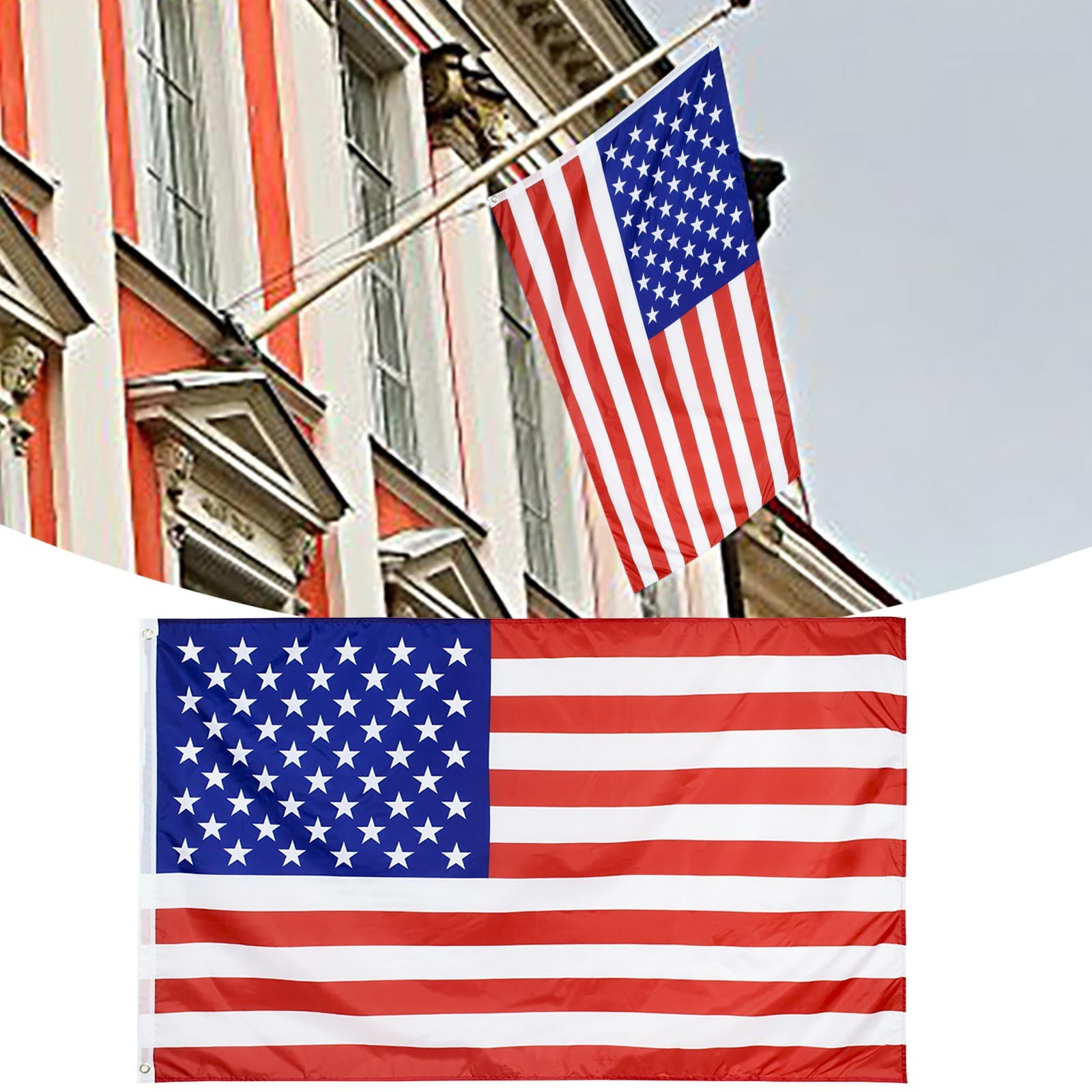 LPSSTORE Flag Embroidery Star Sewing Striped Brass Ring Flag - Walmart.com