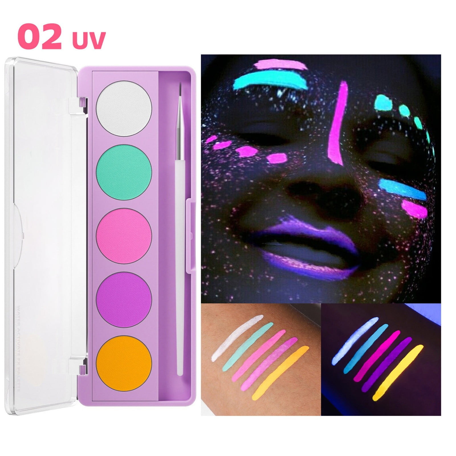 LPSSTORE Fluorescent Face Painting Water Soluble Human Face Painting ...