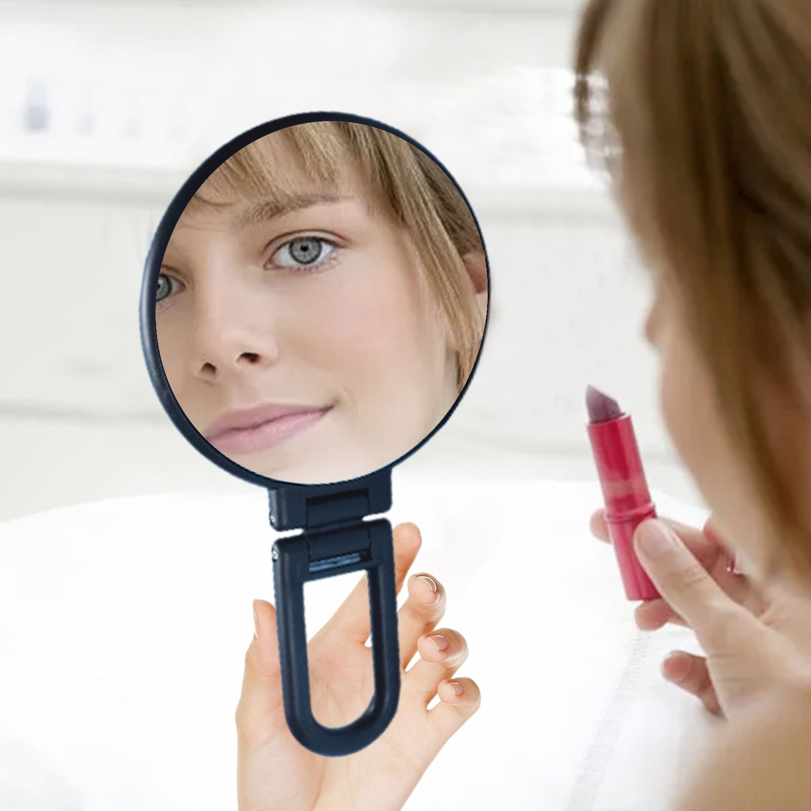 LPSSTORE Hand Held Folding Hanging Double Portable Magnifying Makeup ...