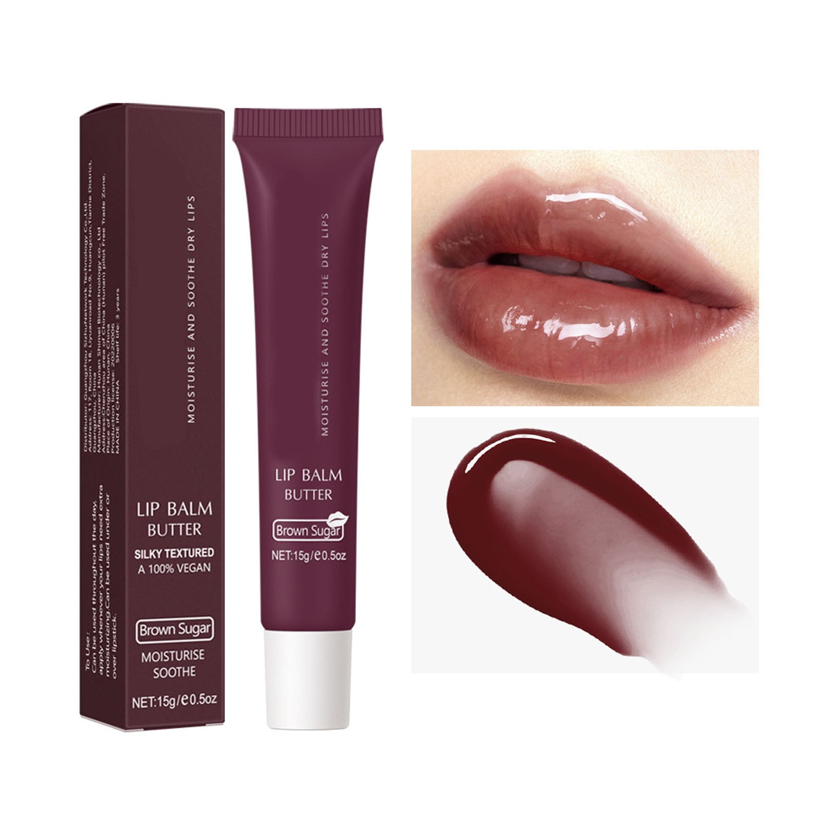 LPSSTORE Lip Butter Balm Beige Brown Lip Gloss Shea Butter Tinted Lip ...