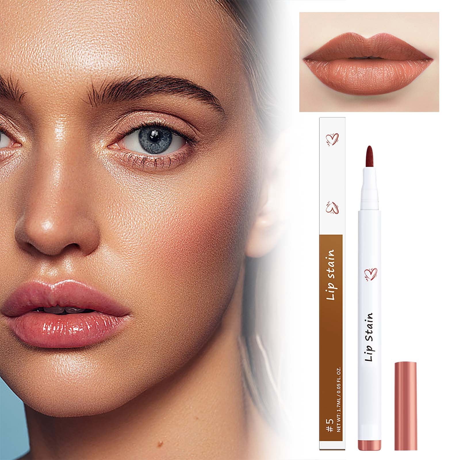 LPSSTORE Lip Tint Stain Marker Pen Lip Liner and Transfer Proof Lip ...