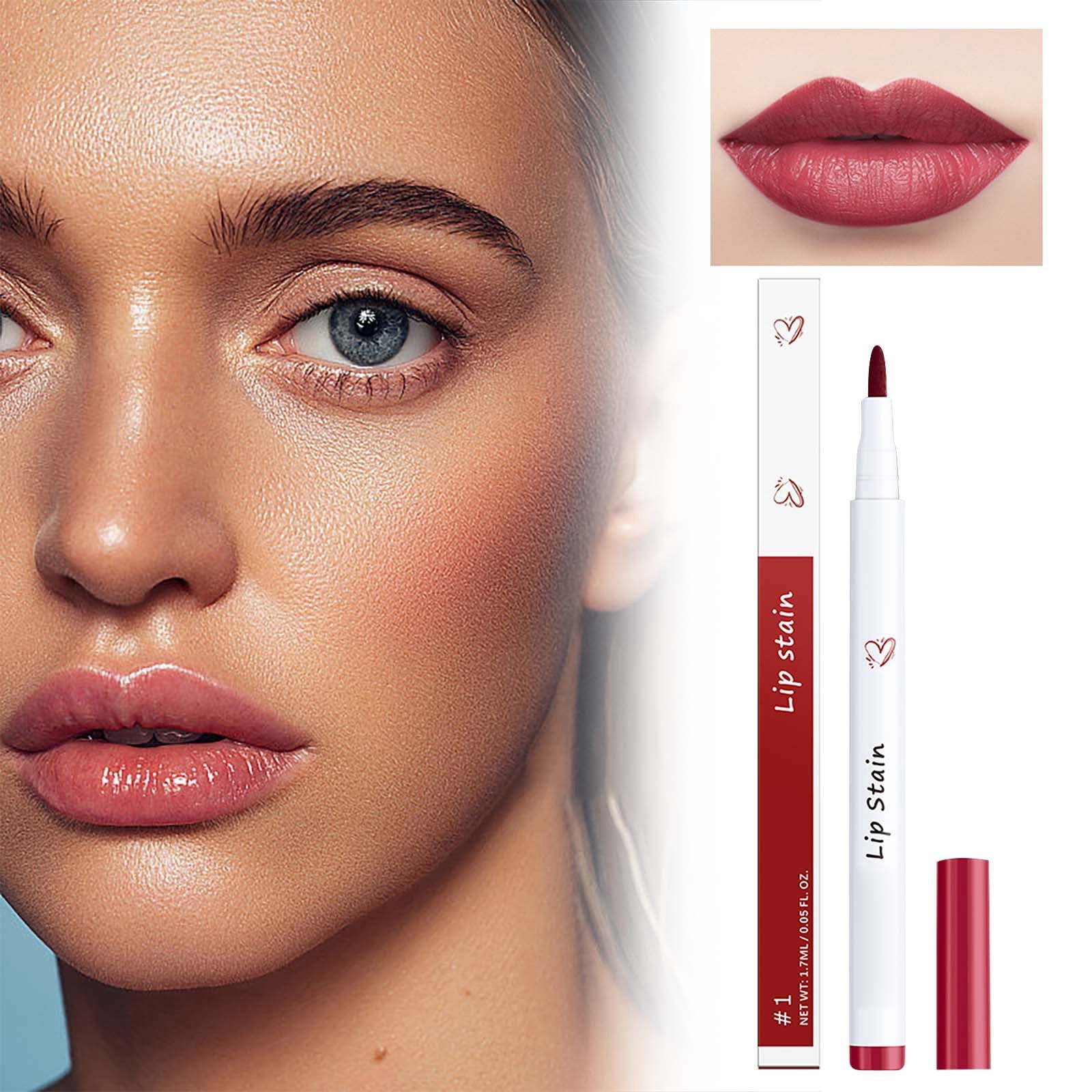 LPSSTORE Lip Tint Stain Marker Pen Lip Liner and Transfer Proof Lip ...