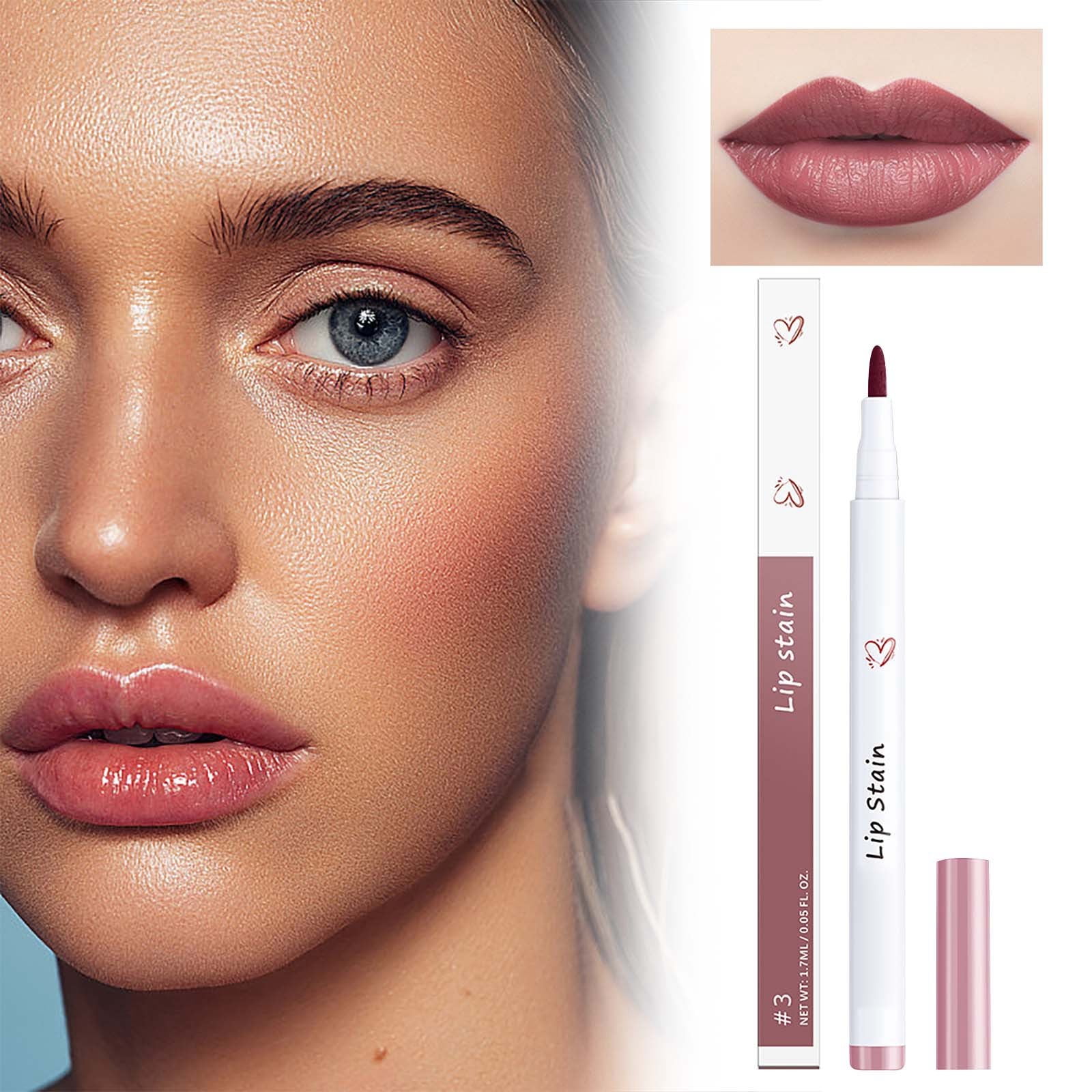 LPSSTORE Lip Tint Stain Marker Pen Lip Liner and Transfer Proof Lip ...