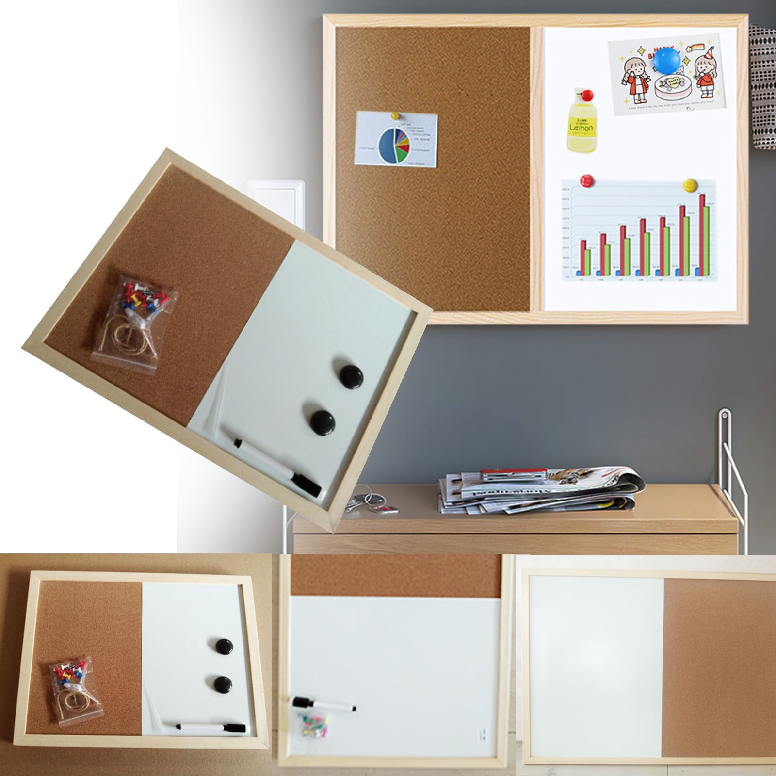 LPSSTORE Message Board for Office White Board Blackboard Cork Board ...