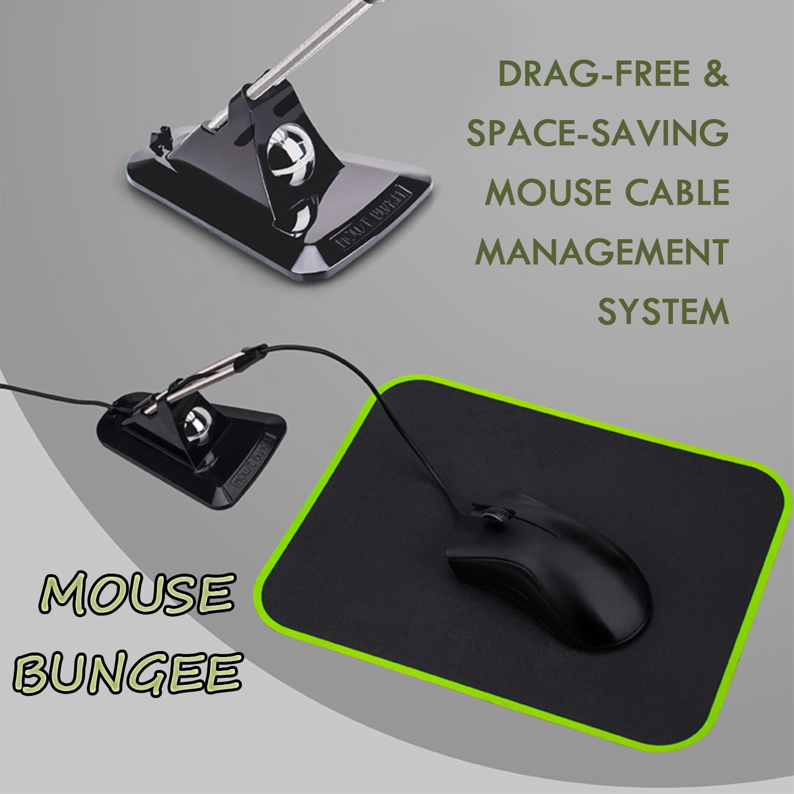 LPSSTORE Mouse Bungee Drag-Free & Space-Saving Mouse Cable Management ...