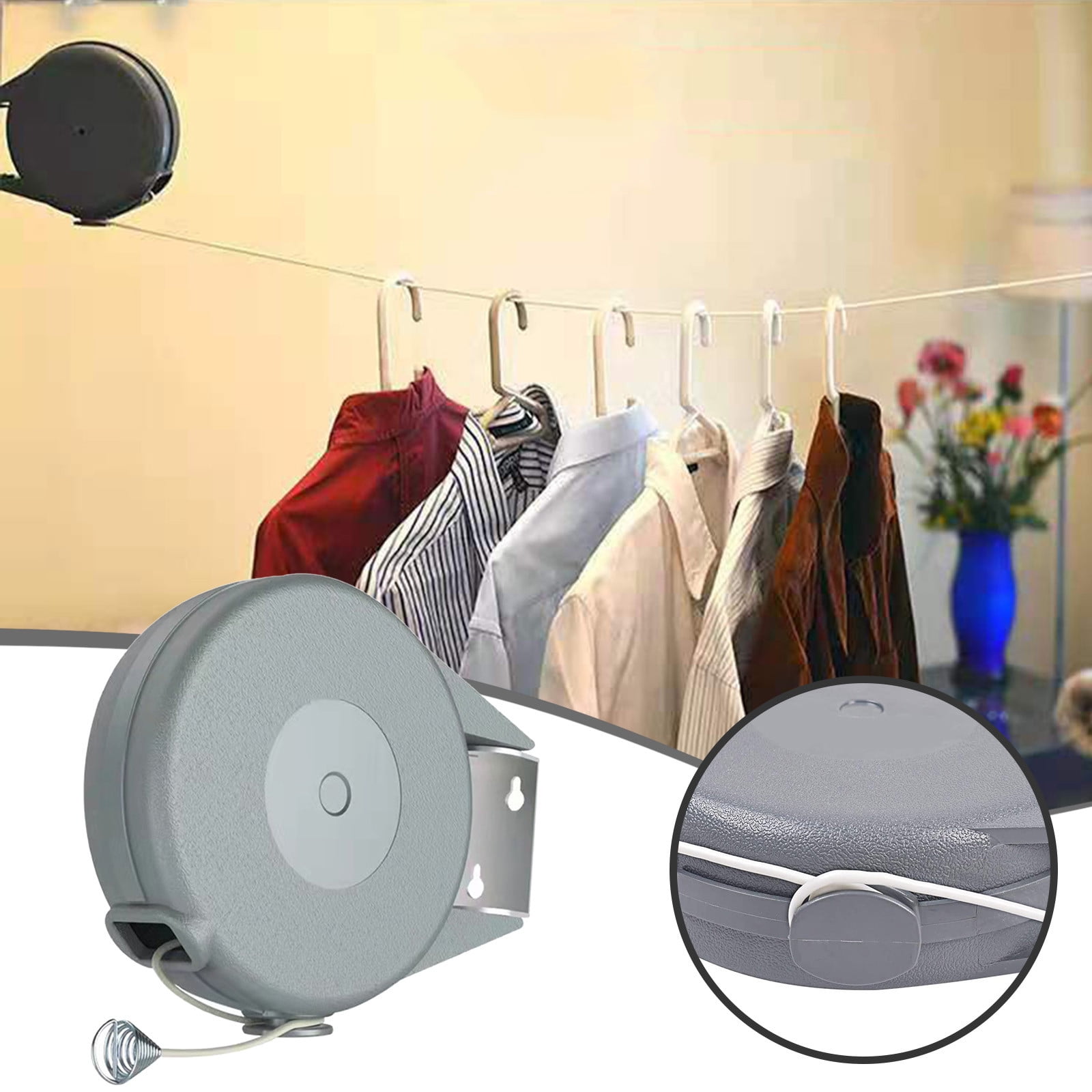 LPSSTORE Retractable Clothesline Portable Heavy Duty Indoor and Outdoor ...