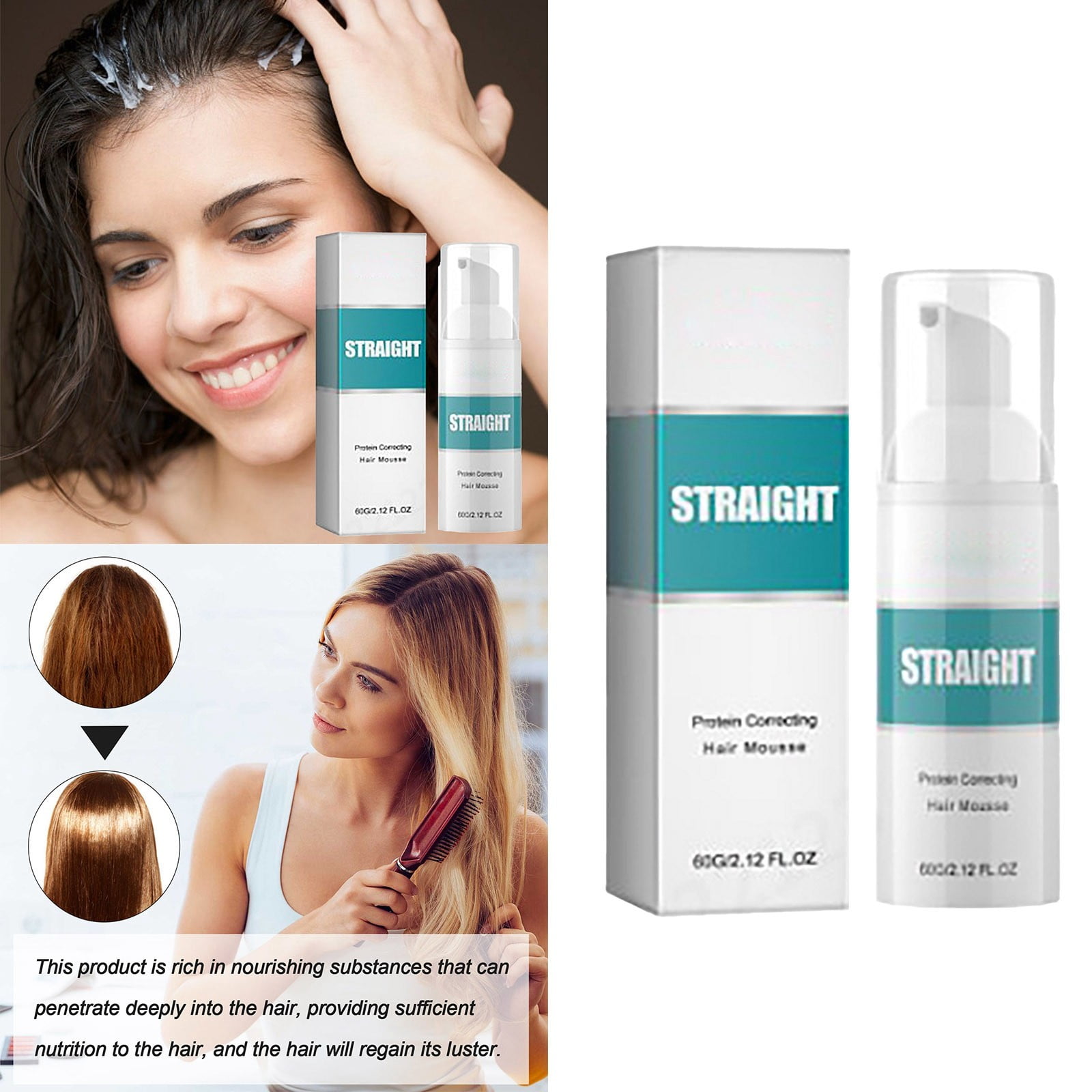 LPSSTORE Straight Hair to Smooth out Frizzy and Damaged Hair Without ...