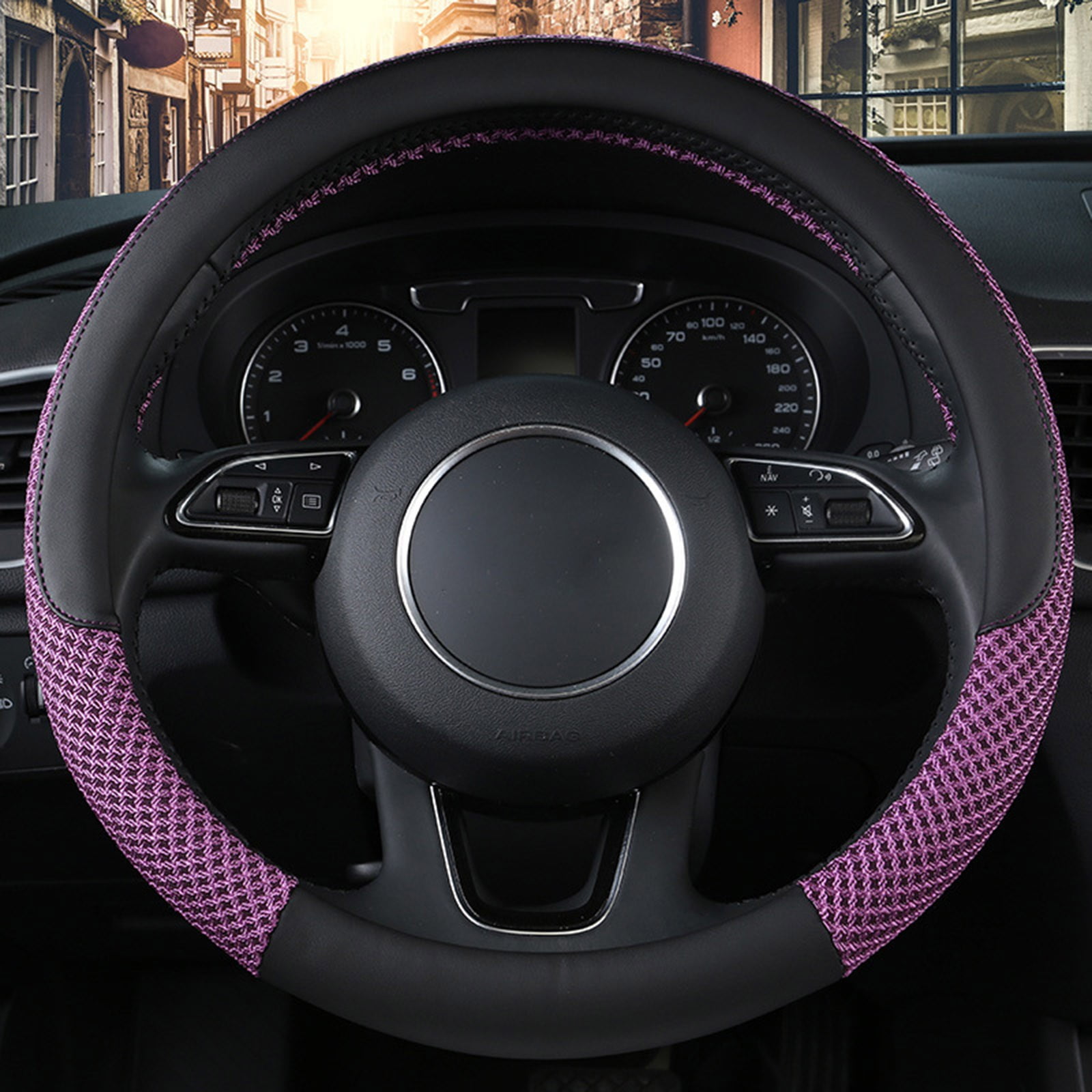LPSSTORE Summer Ice Mesh Car Steering Wheel Cover Is Available for ...