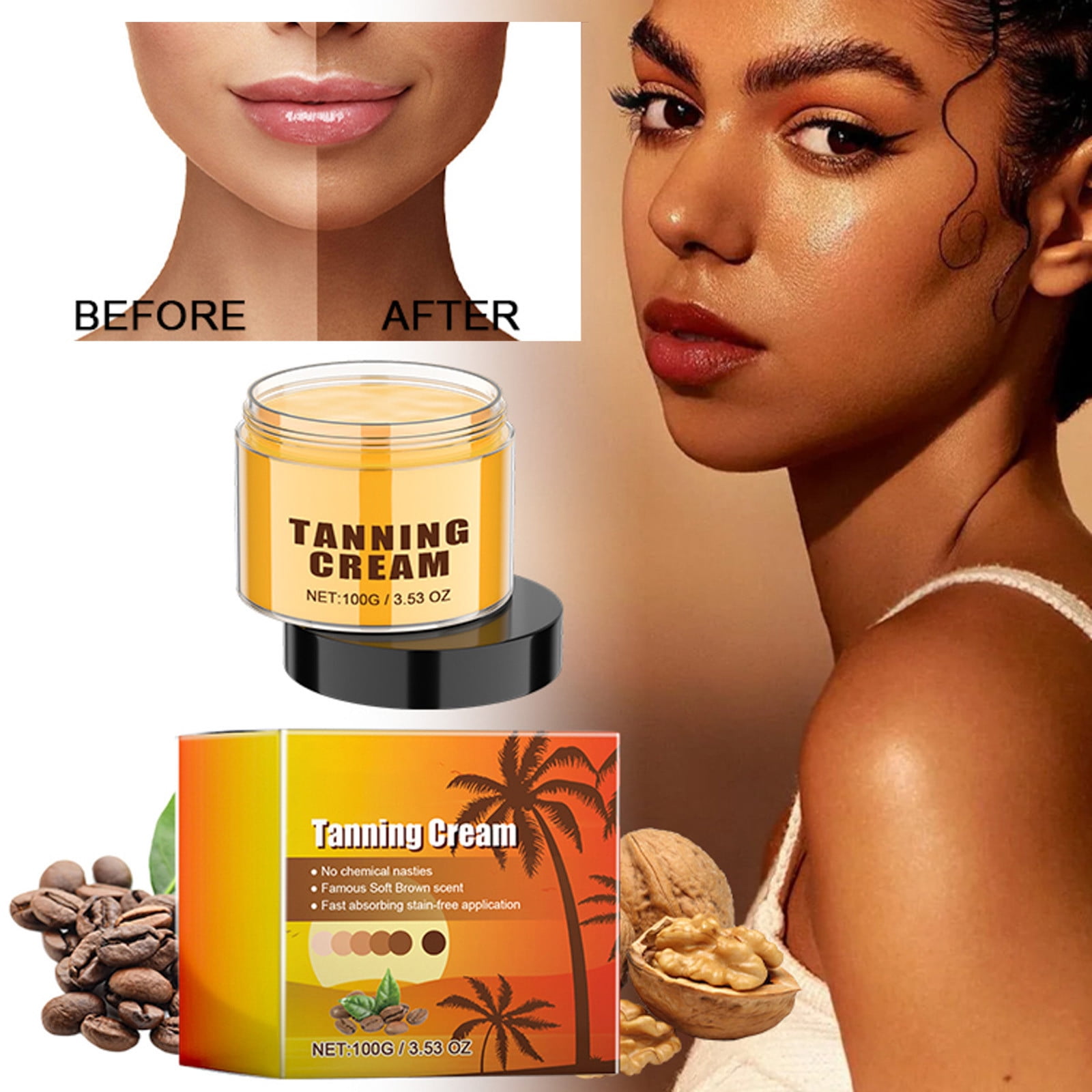LPSSTORE Tanning Gel Soft Brown Intensive Tanning Luxe Gel Tanning Gel Tanning for Reduce Sun ...