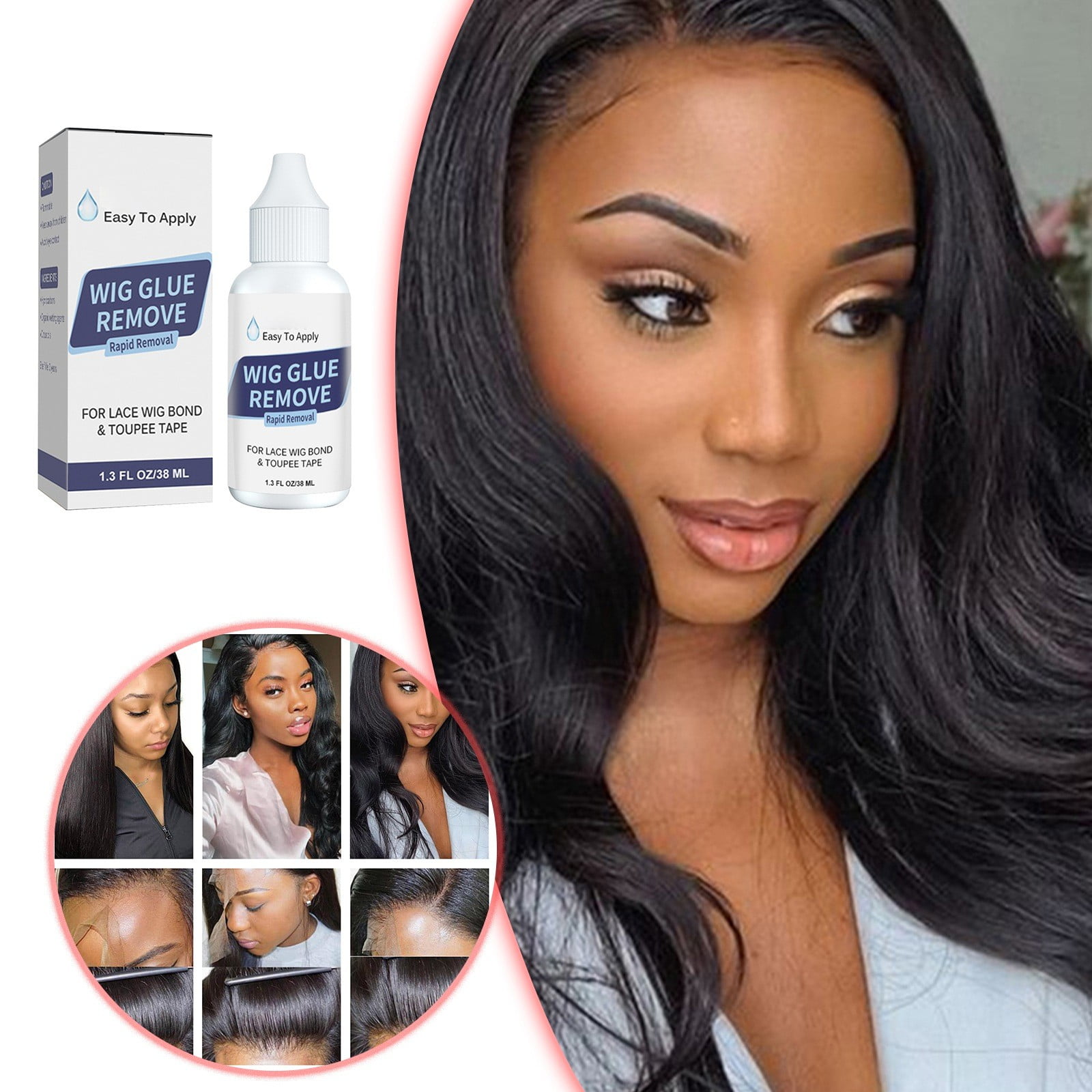 LPSSTORE Wig Glue Skin Liquid Glue Weave Hair Wig Detach Glue Quick ...