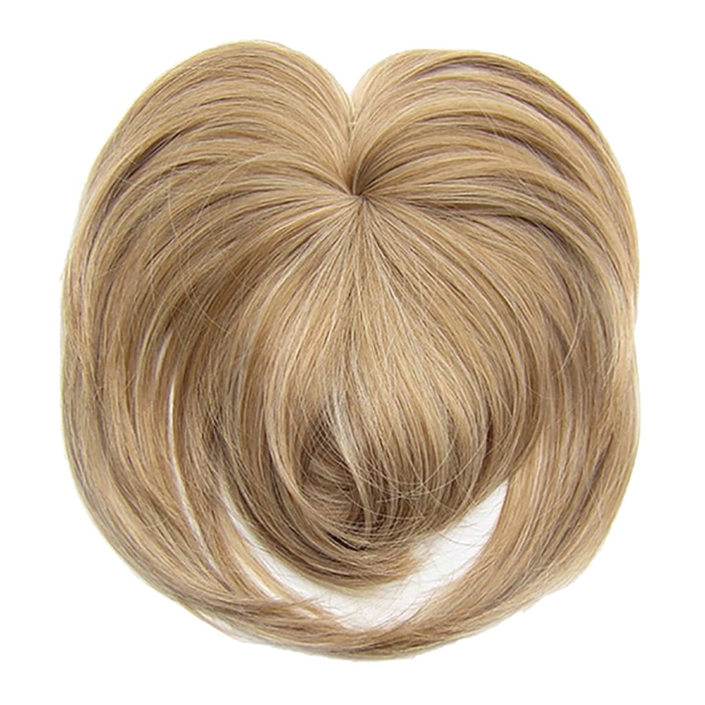 LPSSTORE Women Silky Clip-on Hair Topper Wig Heat Resistant Fiber Wig ...