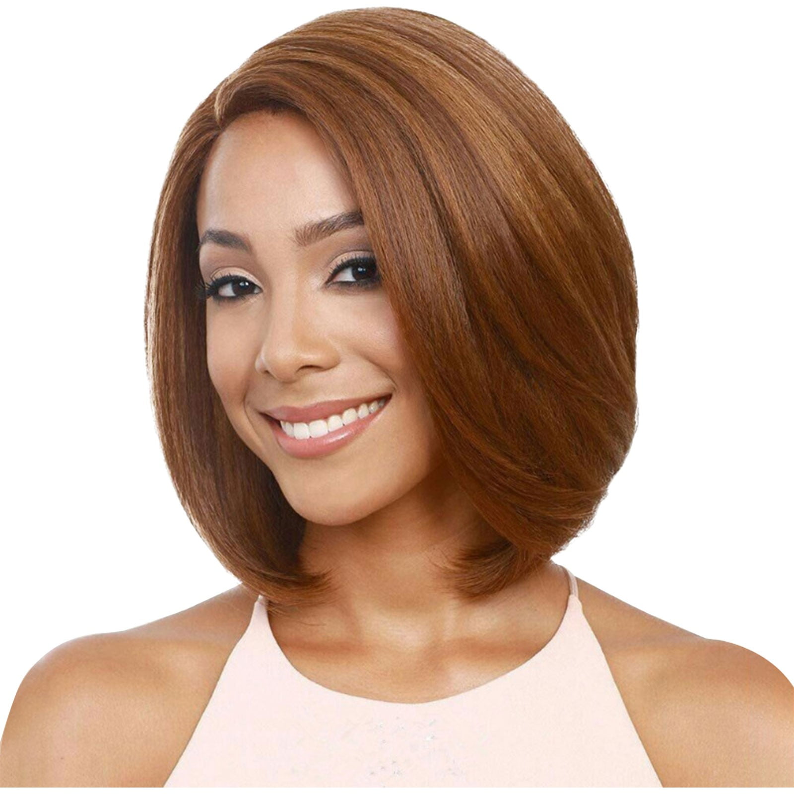 LPSSTORE Women's Short Hair Trimming Medium Length Straight Hair Side ...
