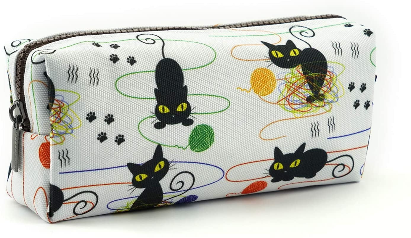 LParkin Cute Cat Pencil Case Cats and Yarn Knitting Notion Pouch Kitten ...