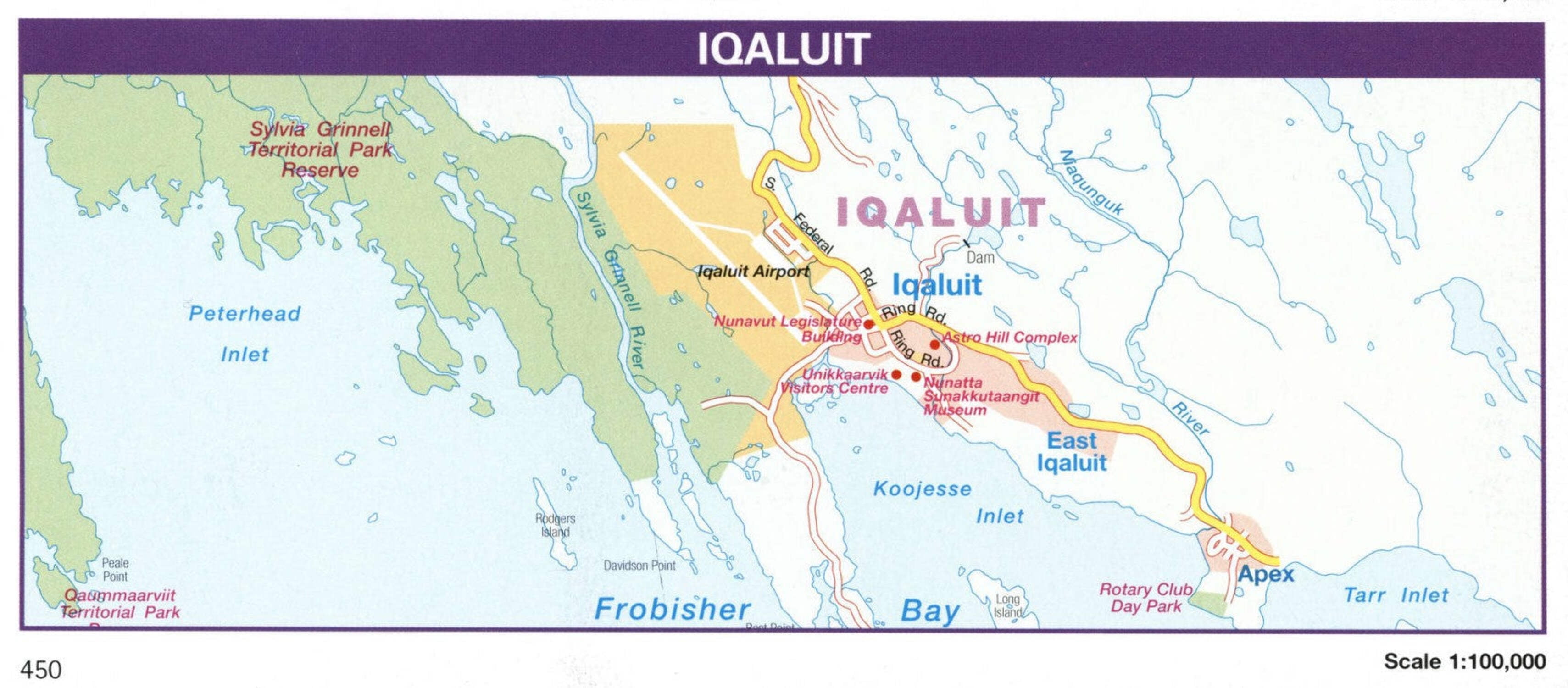 Lqaluit Nunavut Canada Map Glossy Poster Picture Photo Print Banner ...