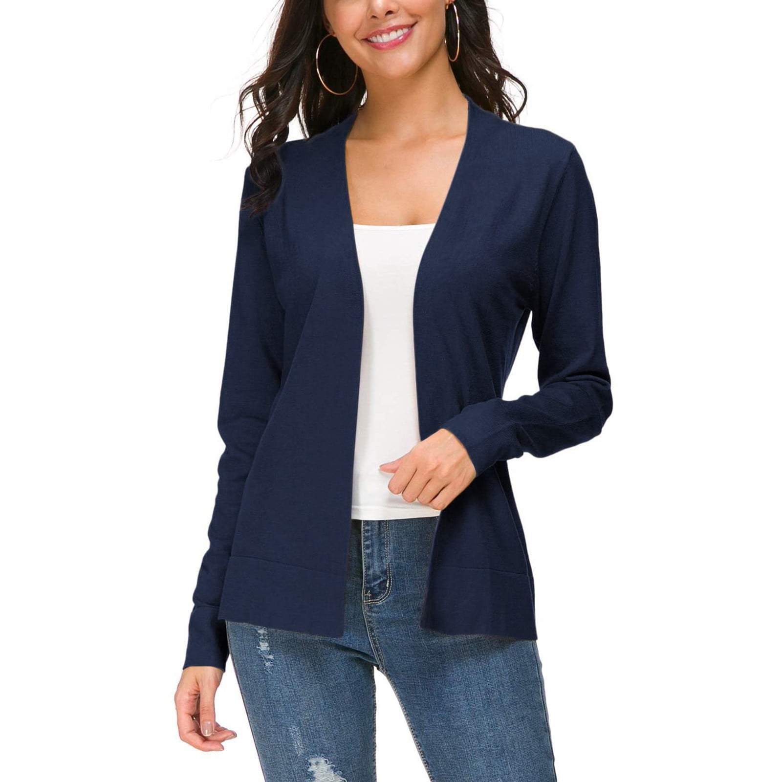 LQCMBYF Cotton Cardigan Cardigans Lightweight With Pockets Front Open ...